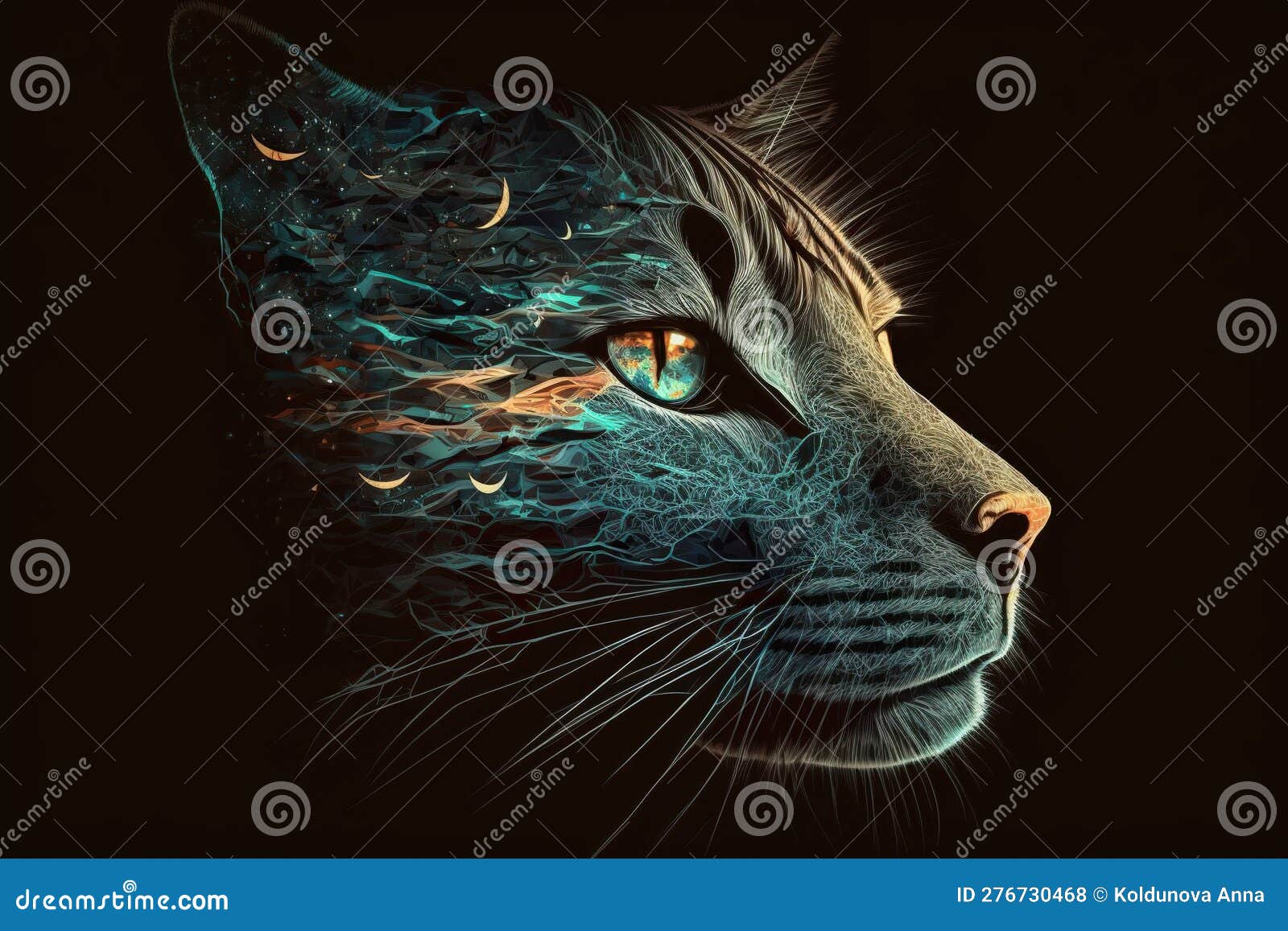 Portrait of a Cat, Created with Generative AI Technology Stock Photo ...