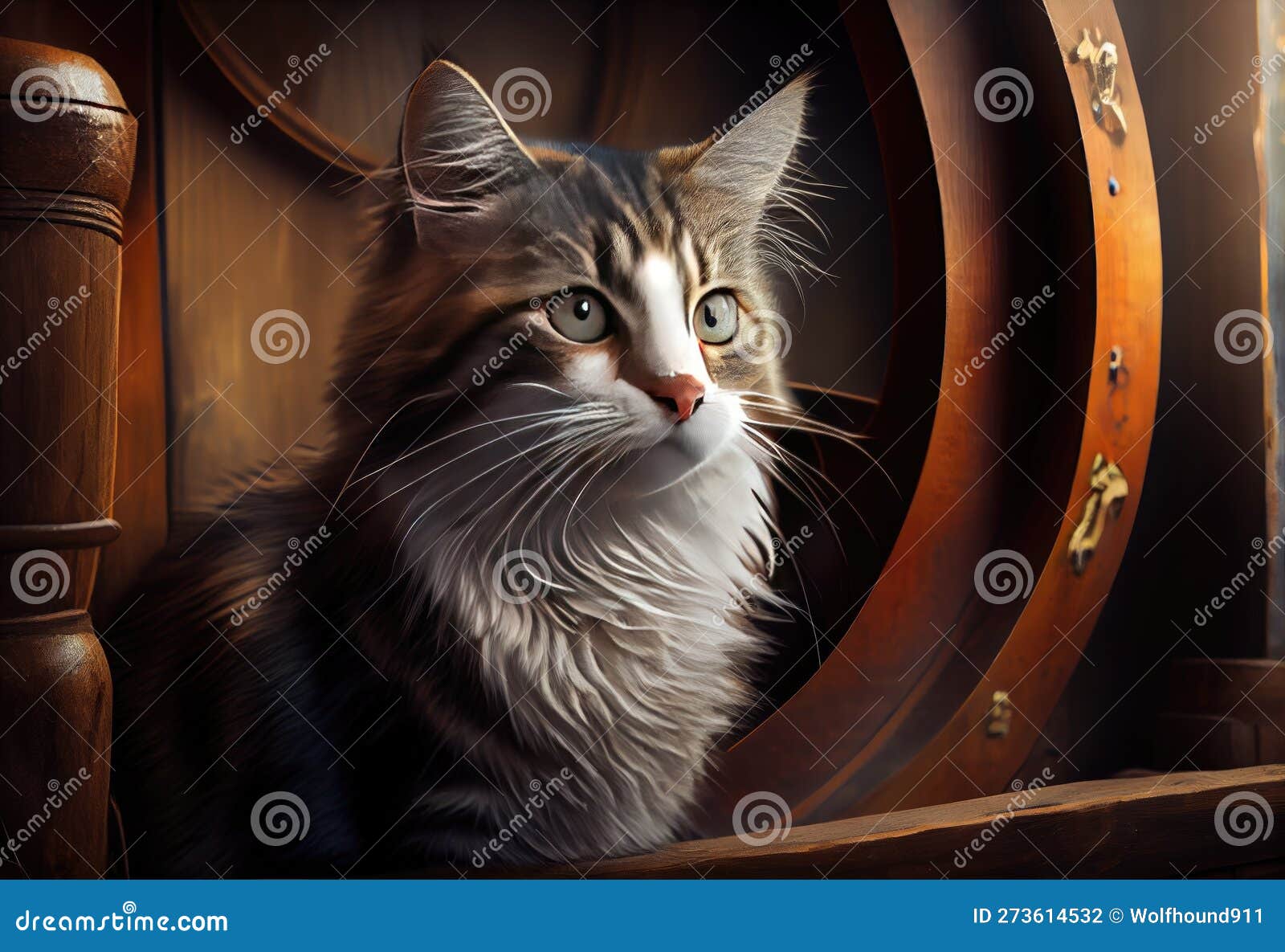 Portrait of a Cat in the Dock. Generate Ai. Stock Photo - Image of cute ...