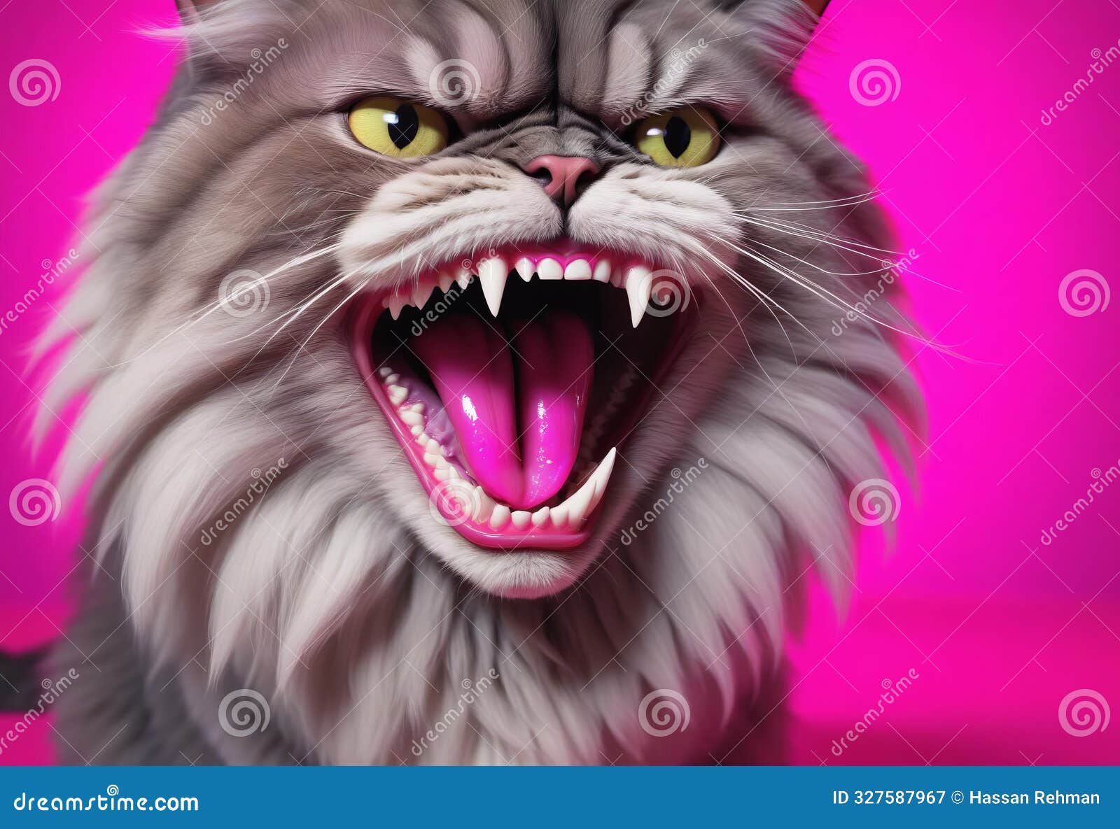 Portrait Of A Cat Dripping Pink Liquid Royalty-Free Stock Photography ...
