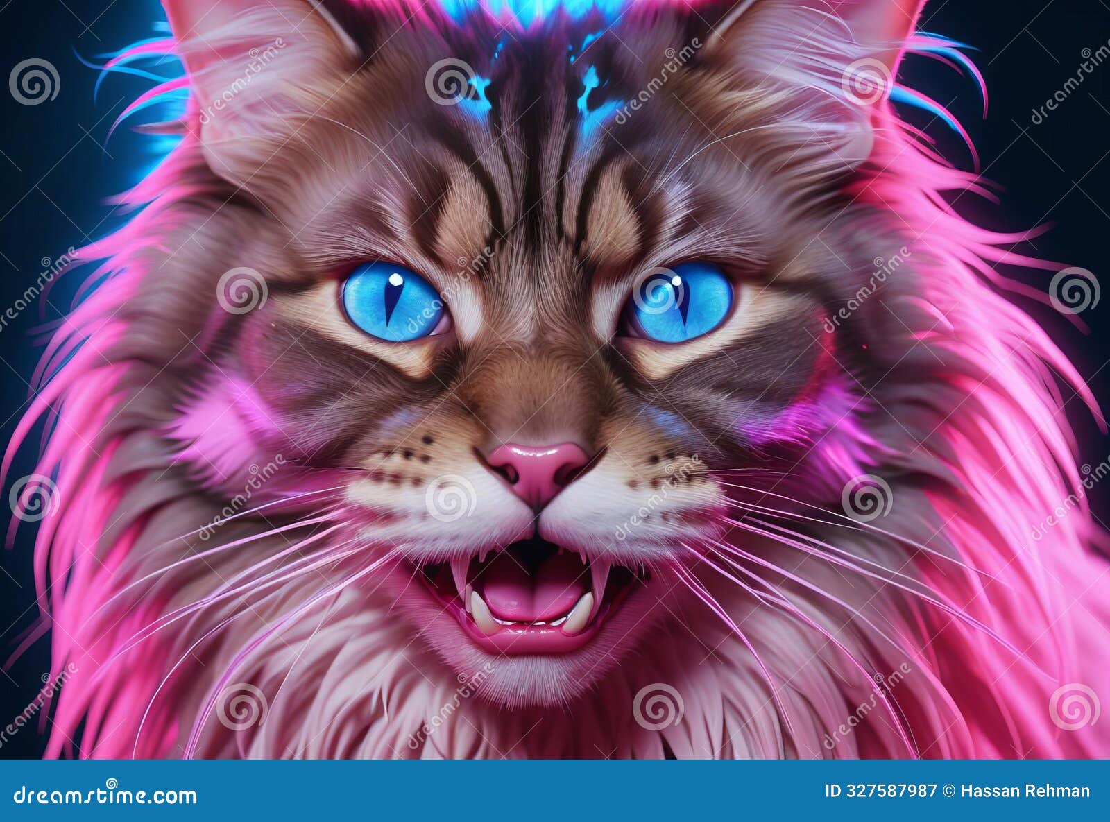 Portrait Of A Cat Dripping Pink Liquid Royalty-Free Stock Photography ...