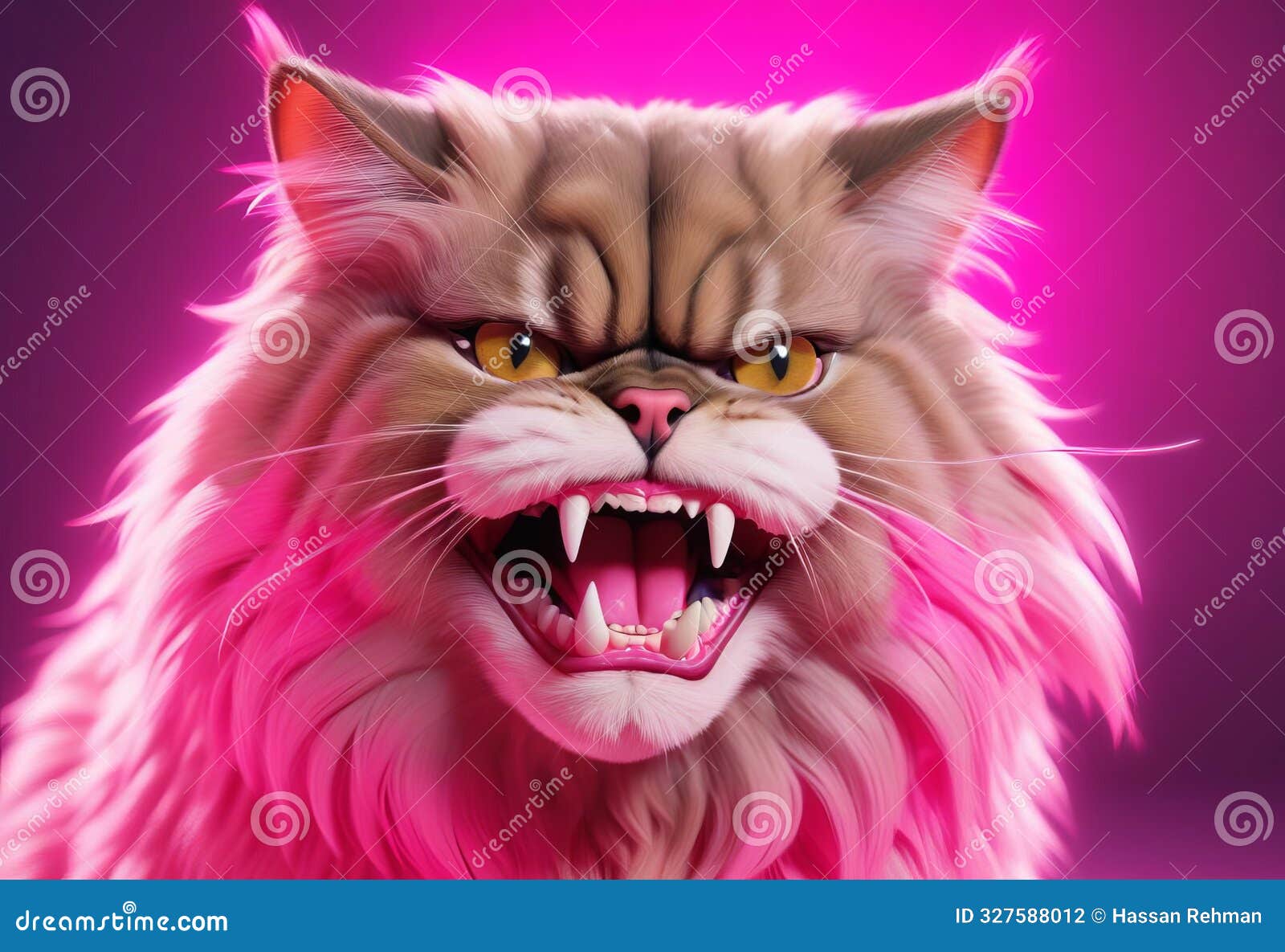 Portrait Of A Cat Dripping Pink Liquid Royalty-Free Stock Photography ...
