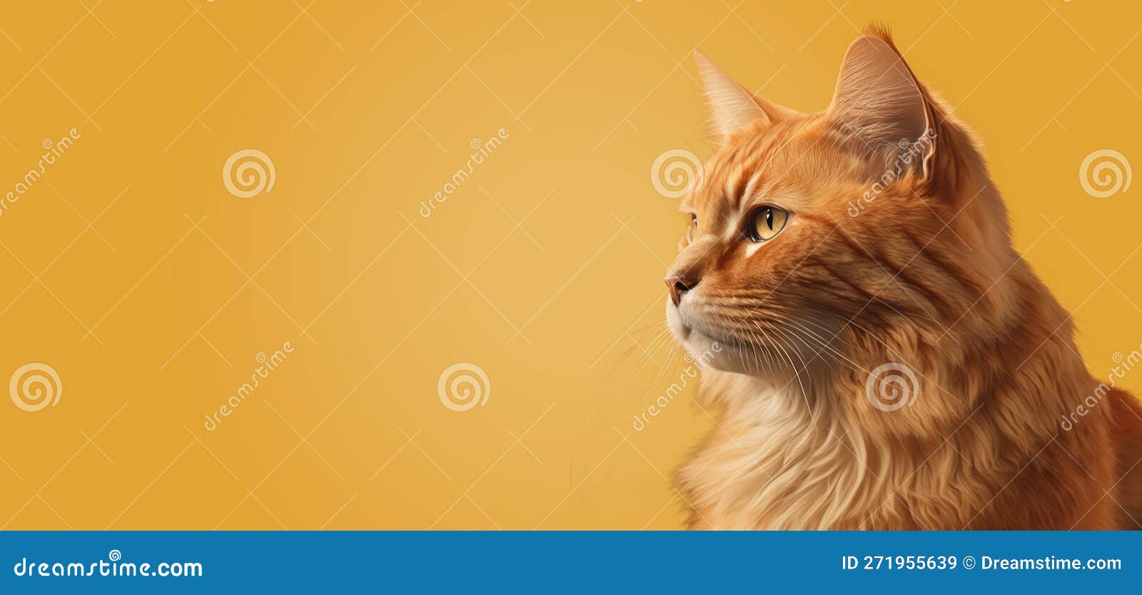 Portrait of a Cat in Front of Bright Yellow Background Stock Image ...