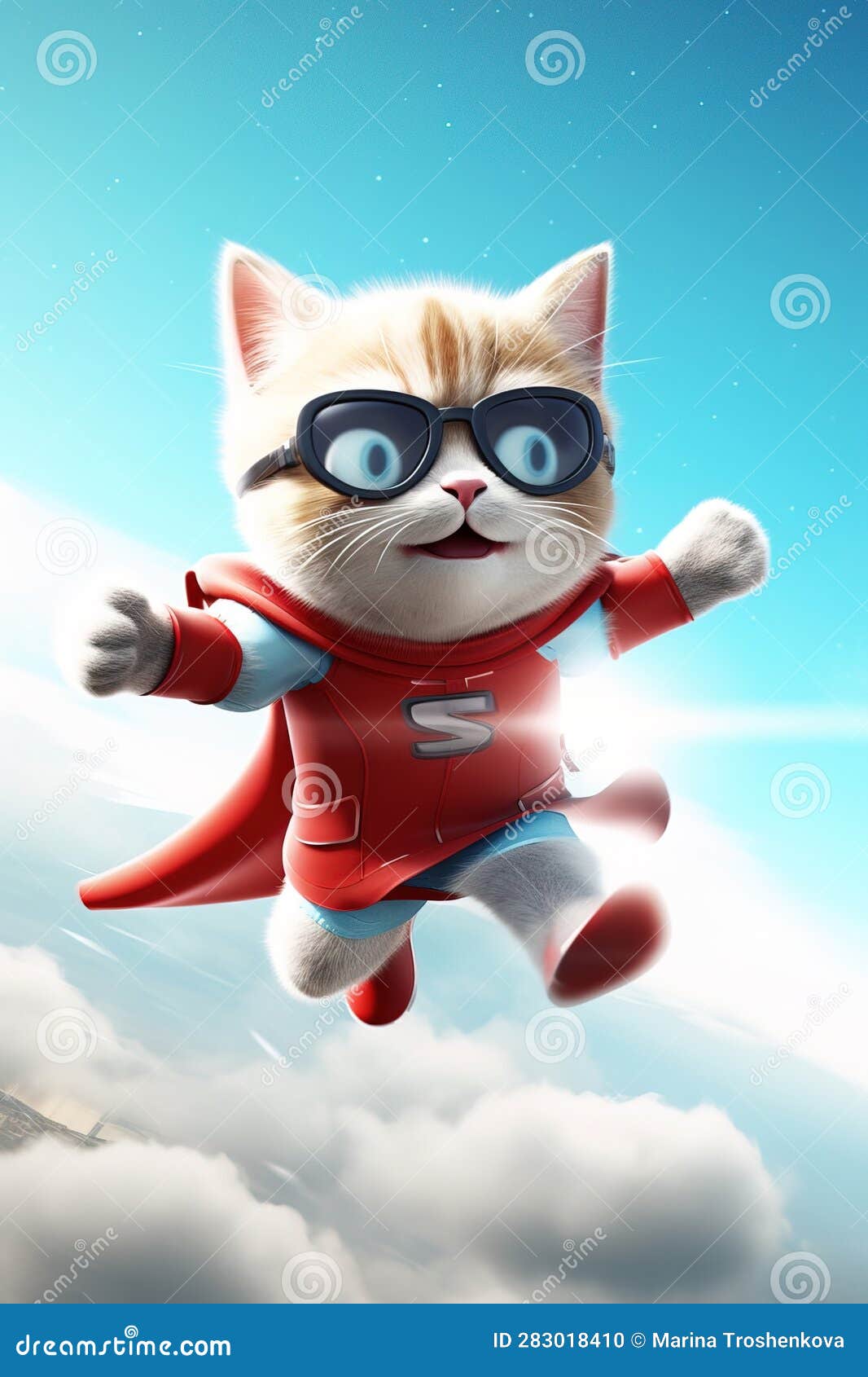 Portrait of Cat - Superhero. Stock Illustration - Illustration of super ...