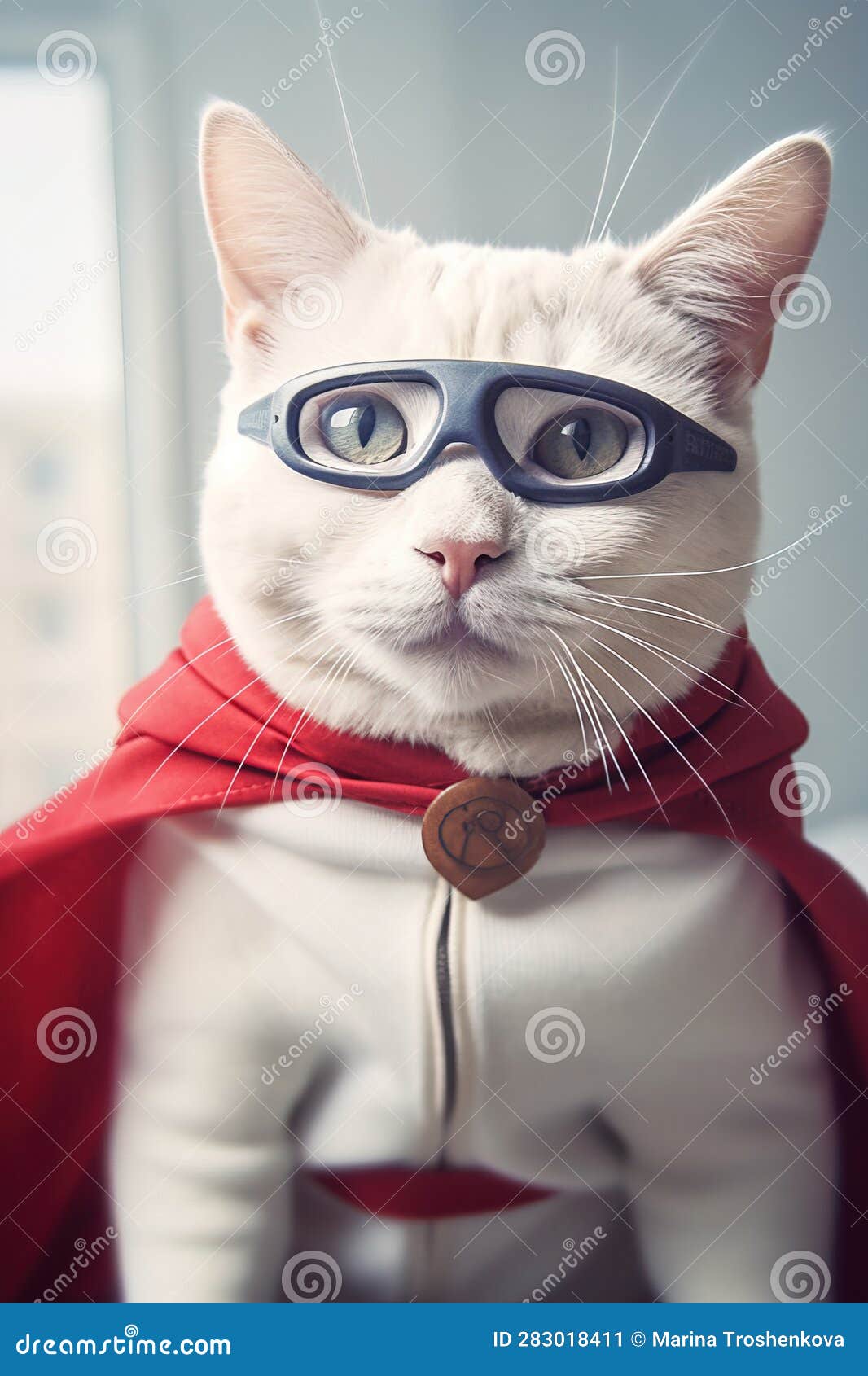 Portrait of Cat - Superhero. Stock Illustration - Illustration of ...