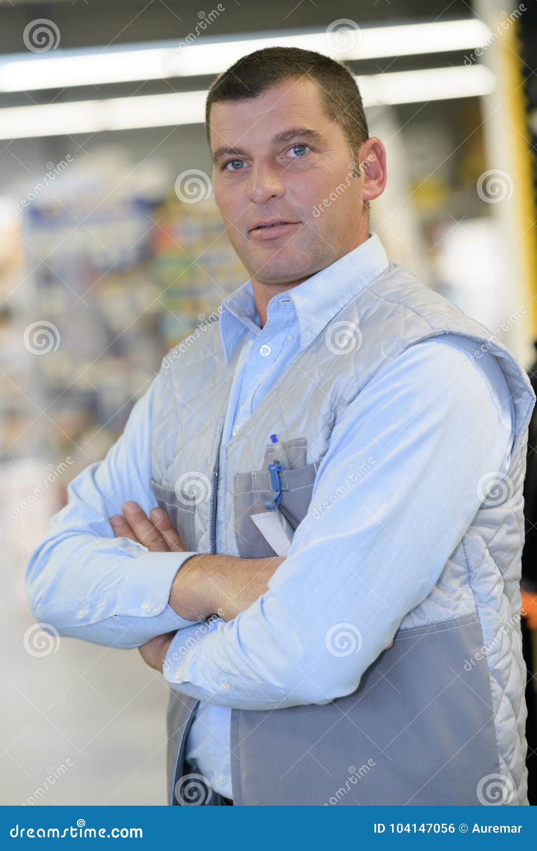 Portrait Caucasian Hardware Store Salesman Stock Photo - Image of ...