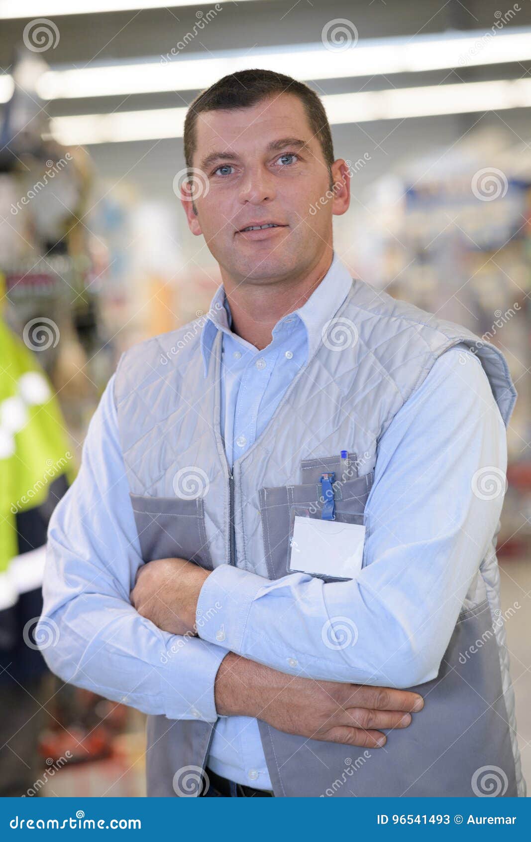 Portrait Caucasian Hardware Store Salesman Stock Image - Image of ...
