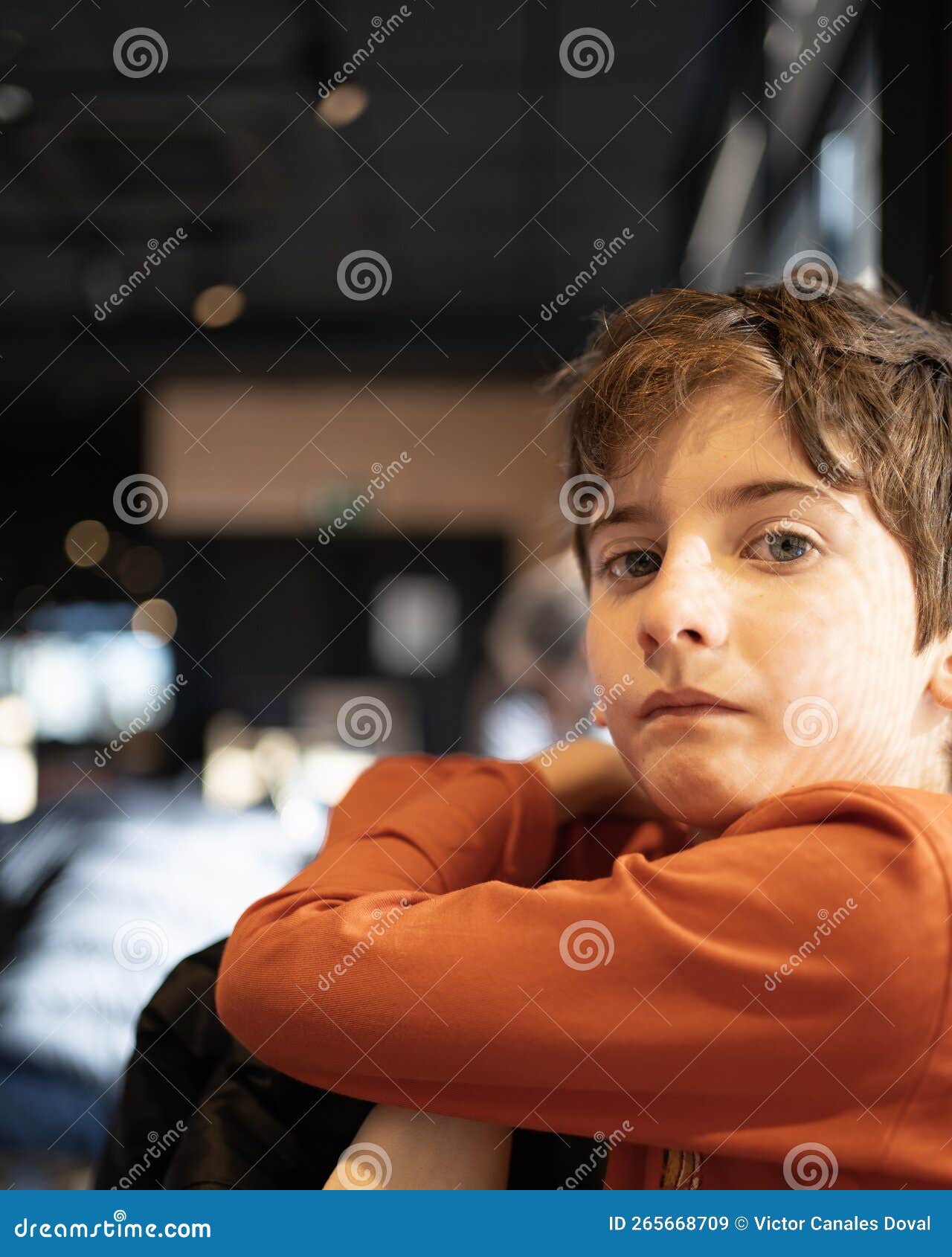 Portrait of Caucasian Kid with Serious Face Expression Stock Image ...
