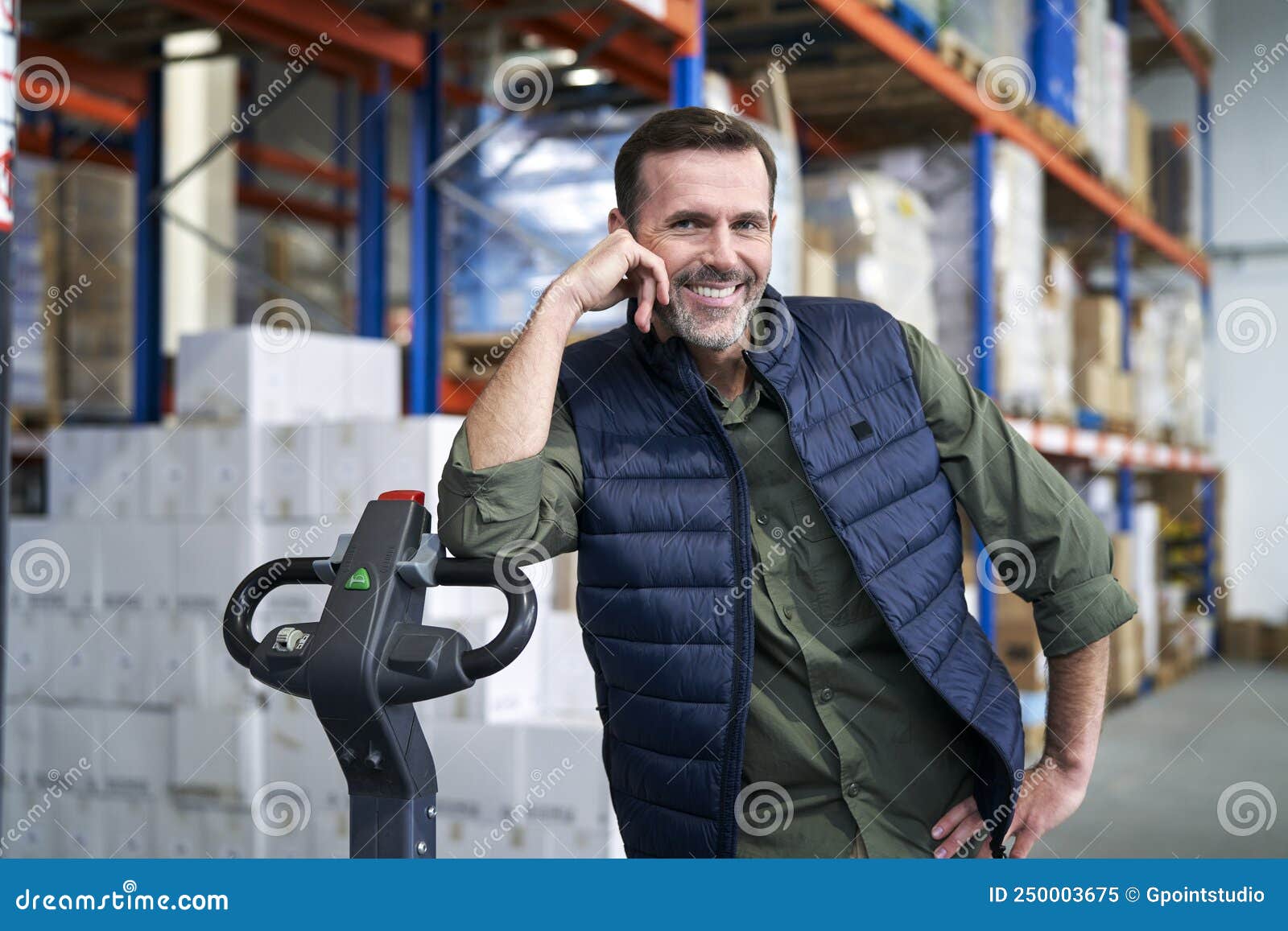 Working in warehouse stock image. Image of person, toothy - 250003675