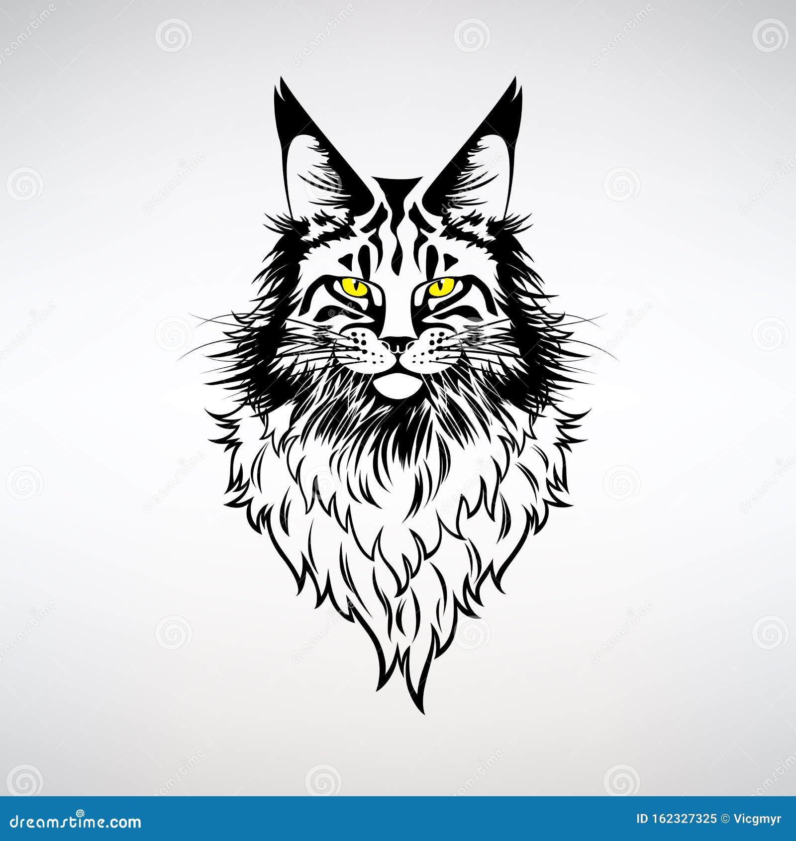 Maine Coon Icon. Cartoon Cat Breed Symbol Vector Illustration ...