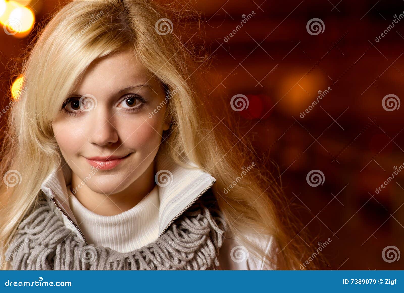 Portrait of Charming Blonde Stock Image - Image of dusk, human: 7389079