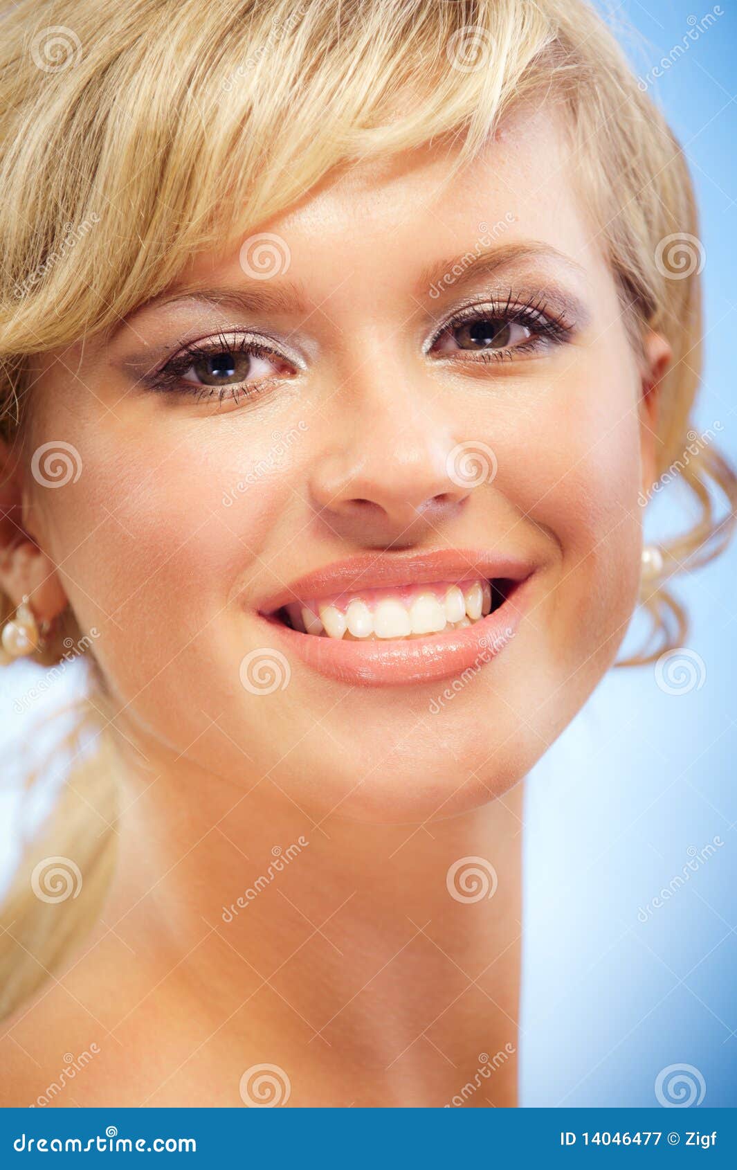 Portrait of Charming Smiling Blonde Stock Image - Image of european ...