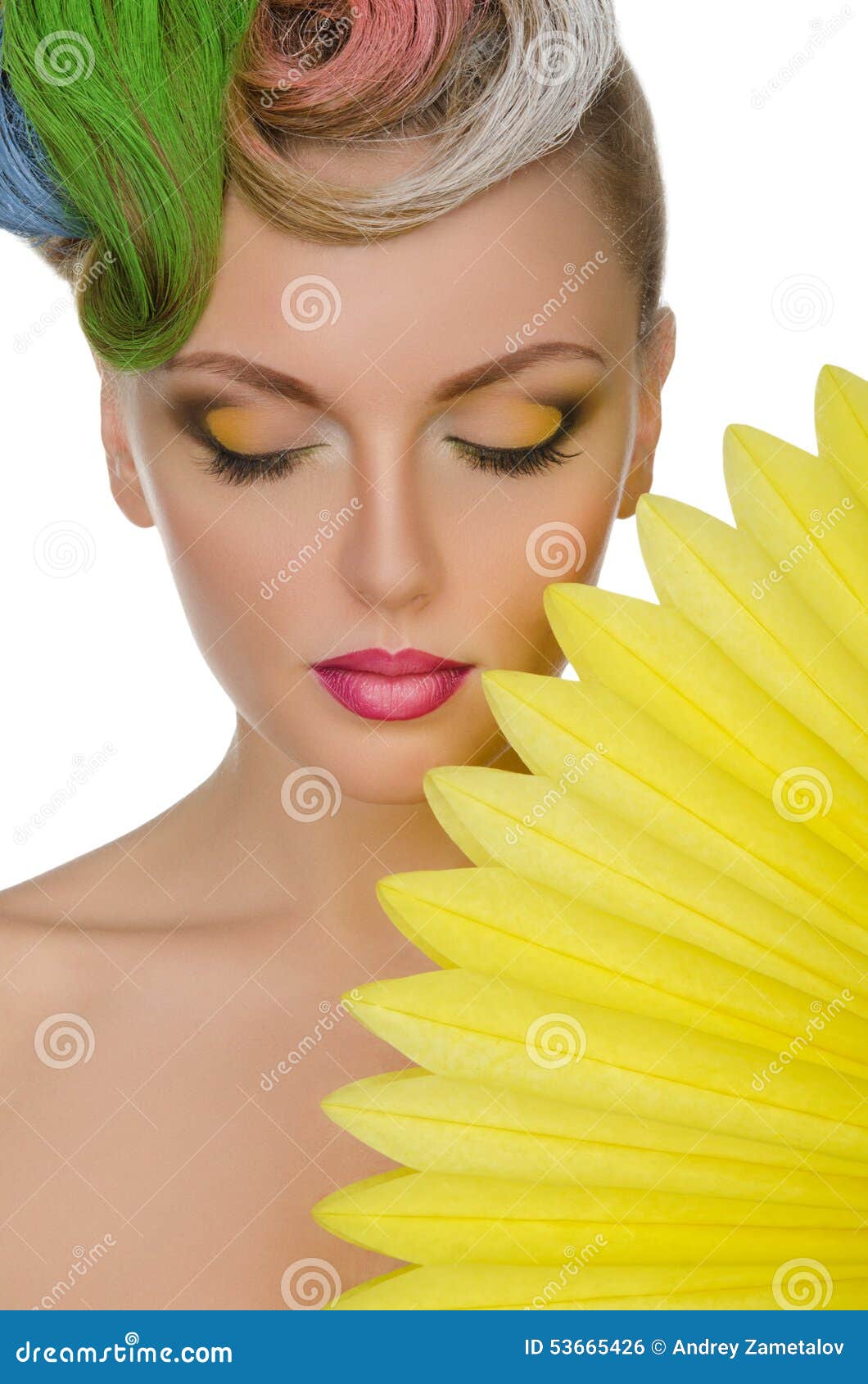 Portrait of Charming Woman with Bright Makeup Stock Photo - Image of ...