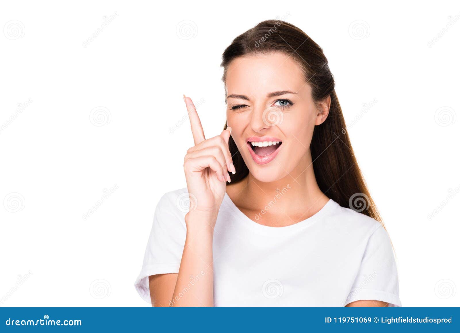 Portrait of Charming Woman Winking at Camera Stock Image - Image of ...