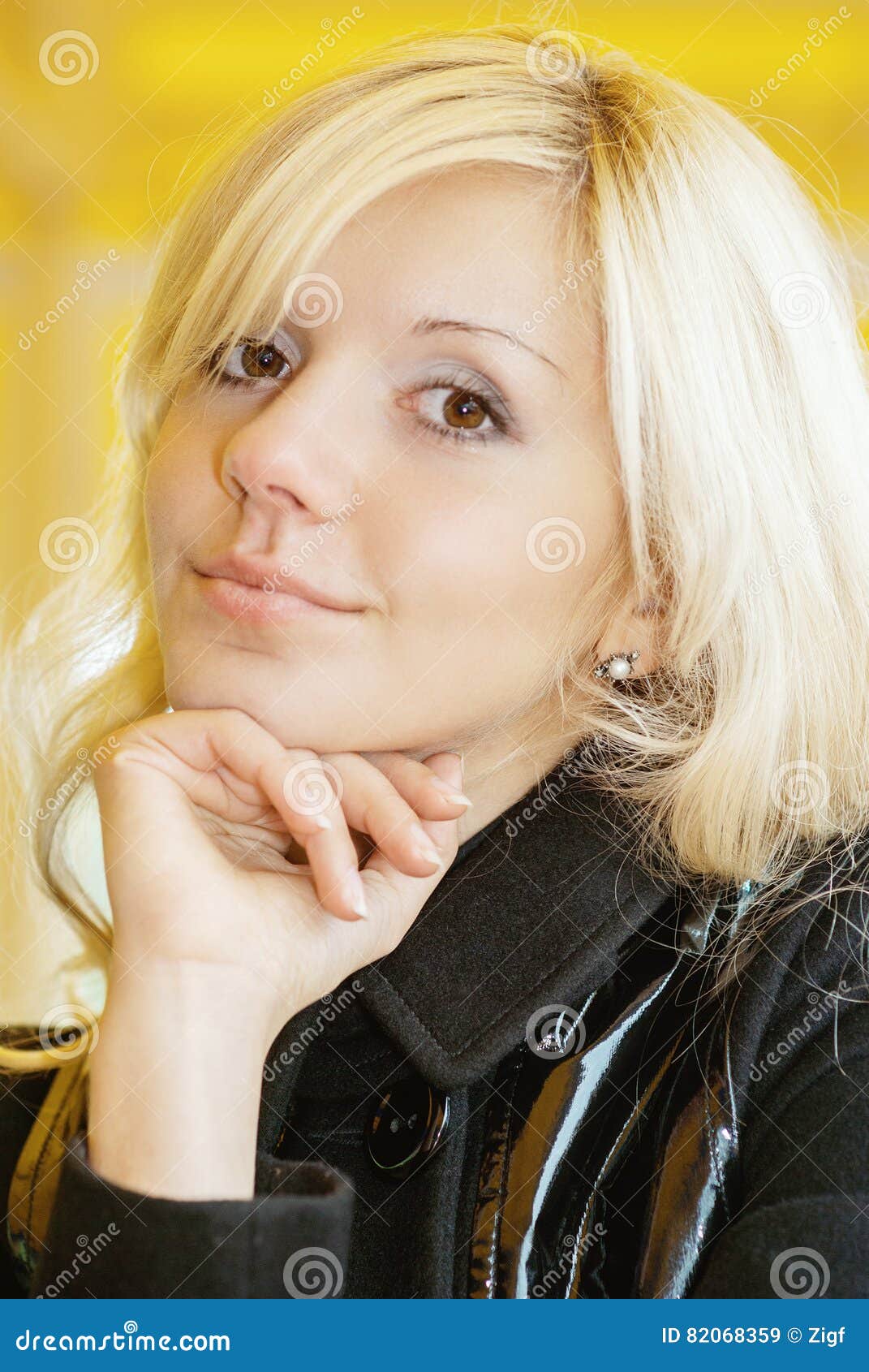 Portrait of charming woman stock image. Image of casual - 82068359