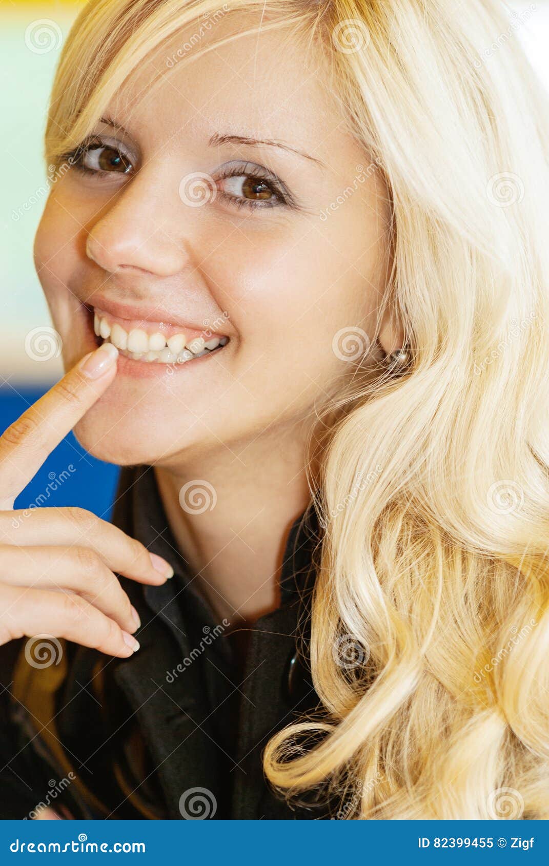 Portrait of charming woman stock image. Image of cute - 82399455