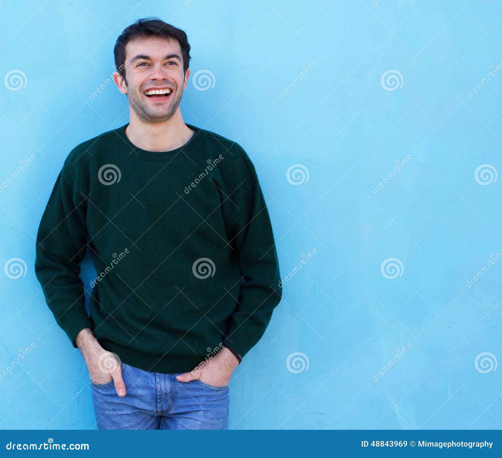 Portrait of a Charming Young Man Smiling Stock Image - Image of ...