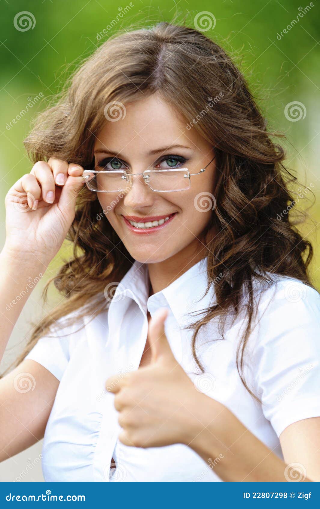 Portrait Charming Young Woman Stock Photo - Image of frontways, curly ...
