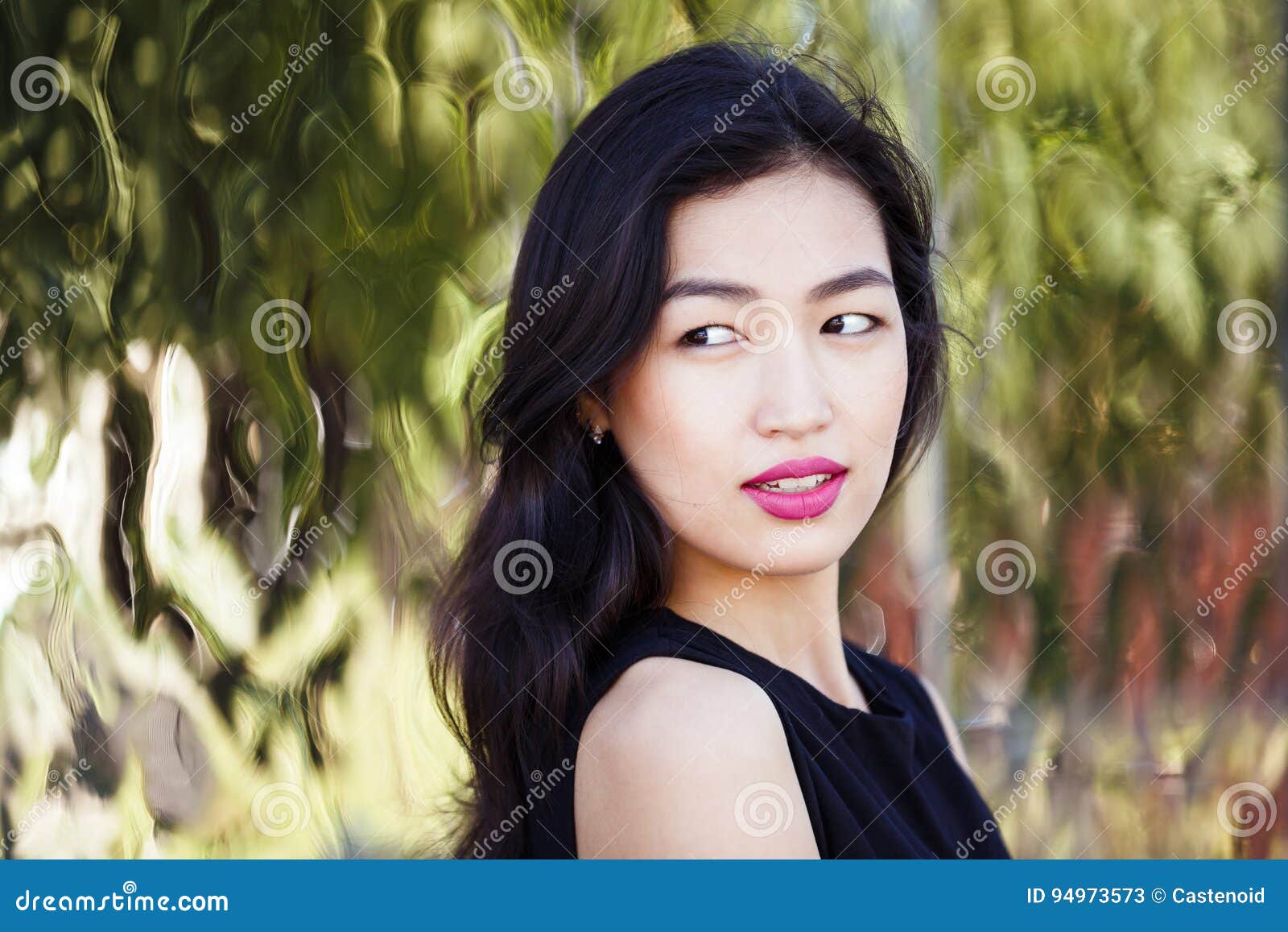 Portrait Of The Cheerful Asian Woman Stock Image Image Of