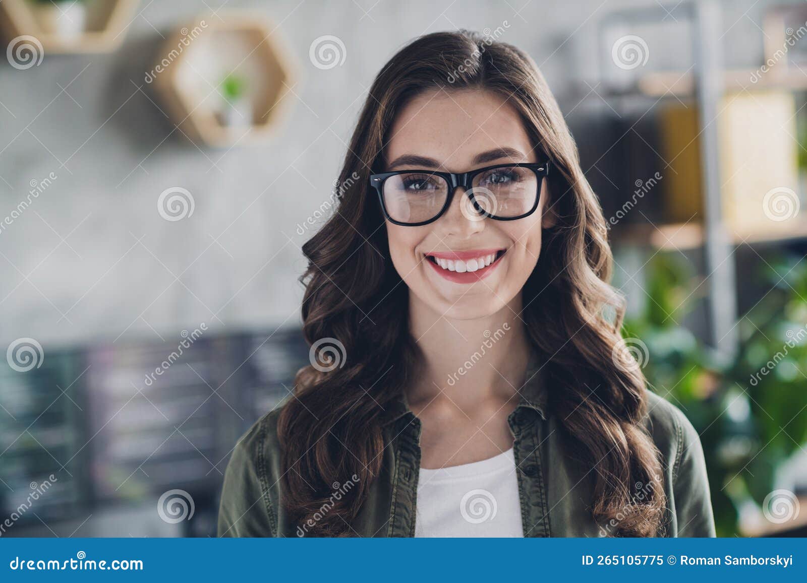 Portrait Of Cheerful Attractive Girl Marketing Expert Toothy Smile Good
