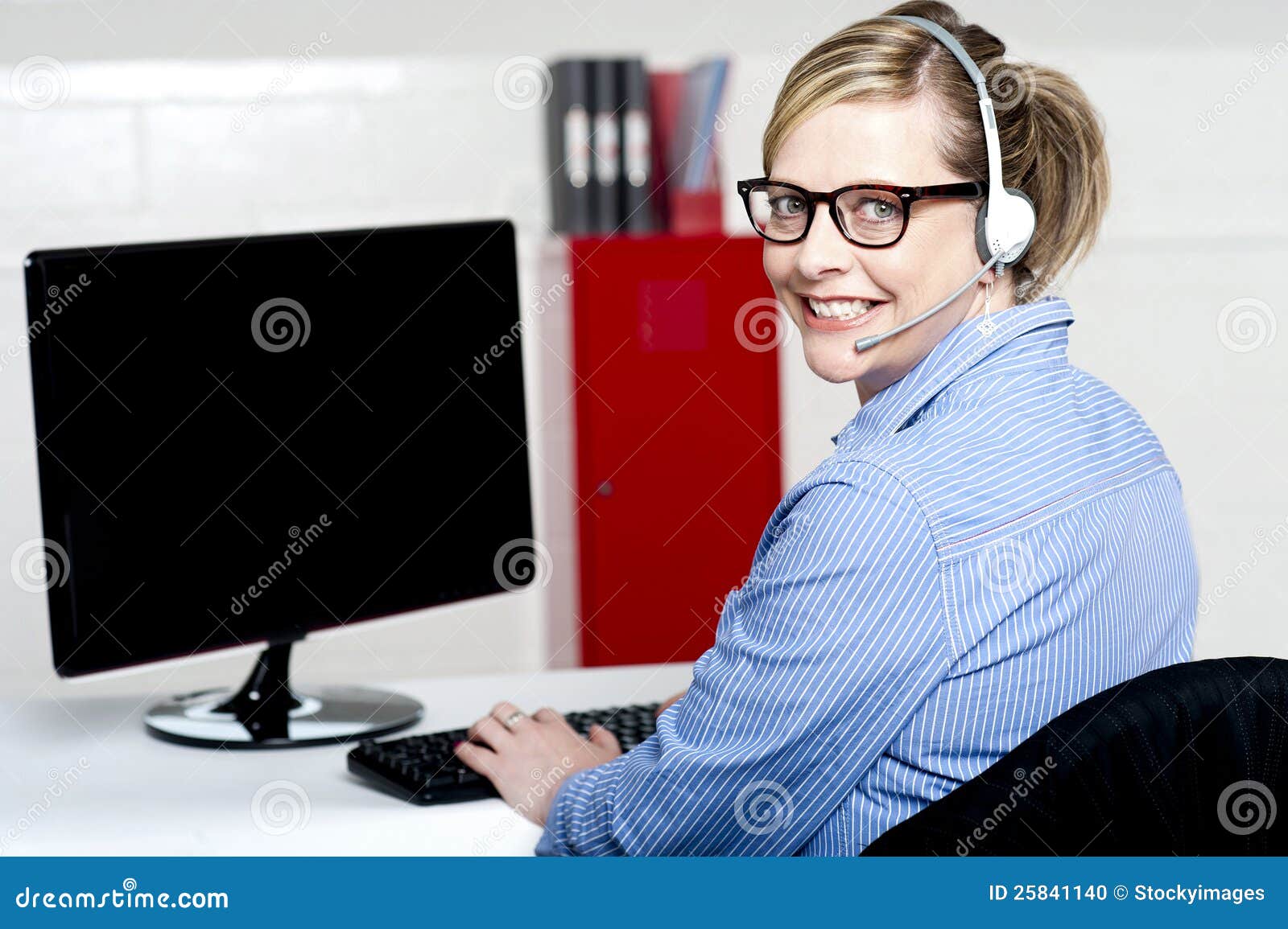 Portrait of Cheerful Customer Support Executive Stock Photo - Image of ... Portrait of Cheerful Customer Support Executive Stock Photo - Image of ...
