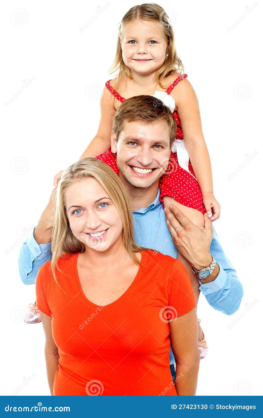 Portrait of Cheerful Family of Three Having Fun Stock Photo - Image of ...