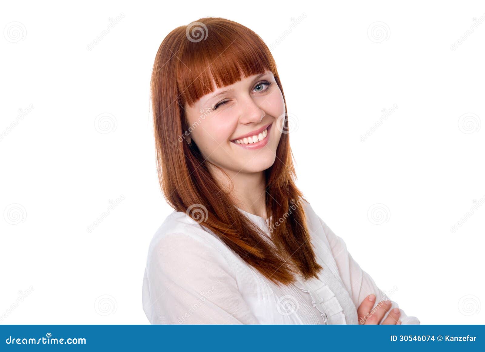 Portrait of a Cheerful Girl Winking Eye Stock Photo - Image of model ...