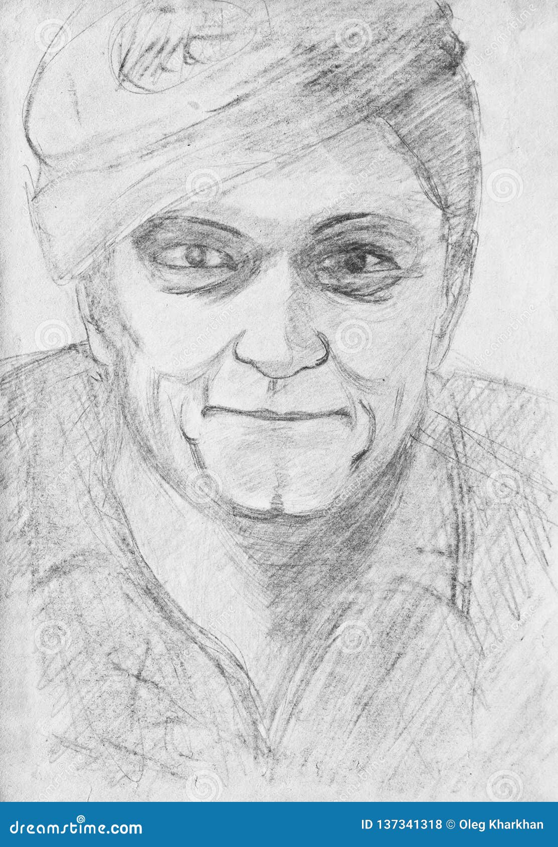 Portrait of a Cheerful Guy in a Hat. Stock Illustration - Illustration ...