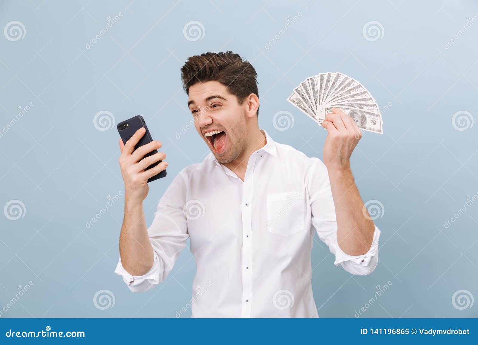 Portrait Of A Cheerful Handsome Young Man Stock Image Image Of Adult