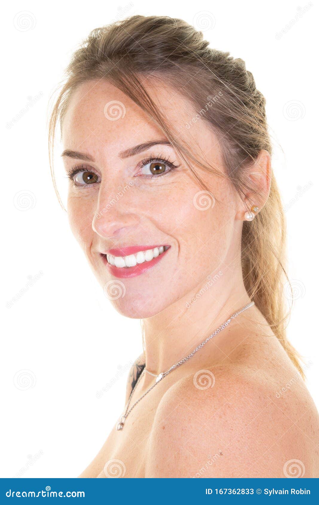 Portrait Of Cheerful Model Woman Laughing Good Mood Happiness And