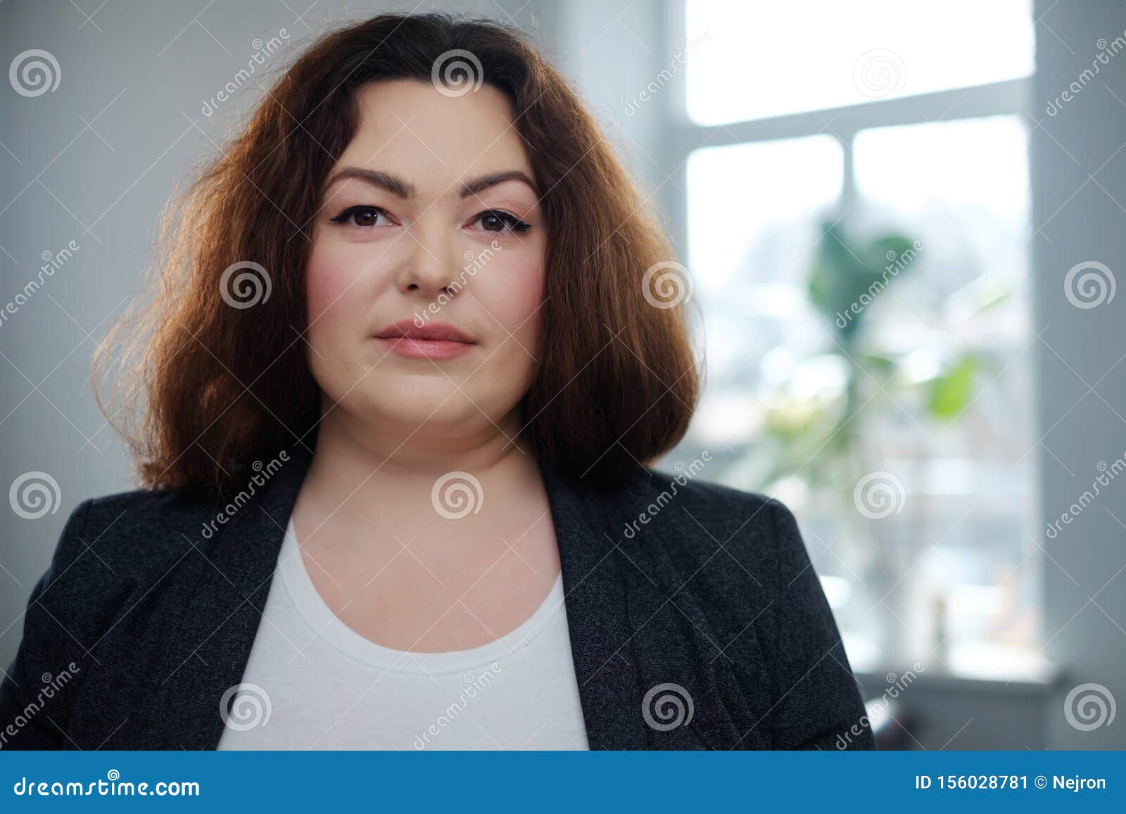 Portrait of a Cheerful Plus Size Model Stock Image - Image of casting ...