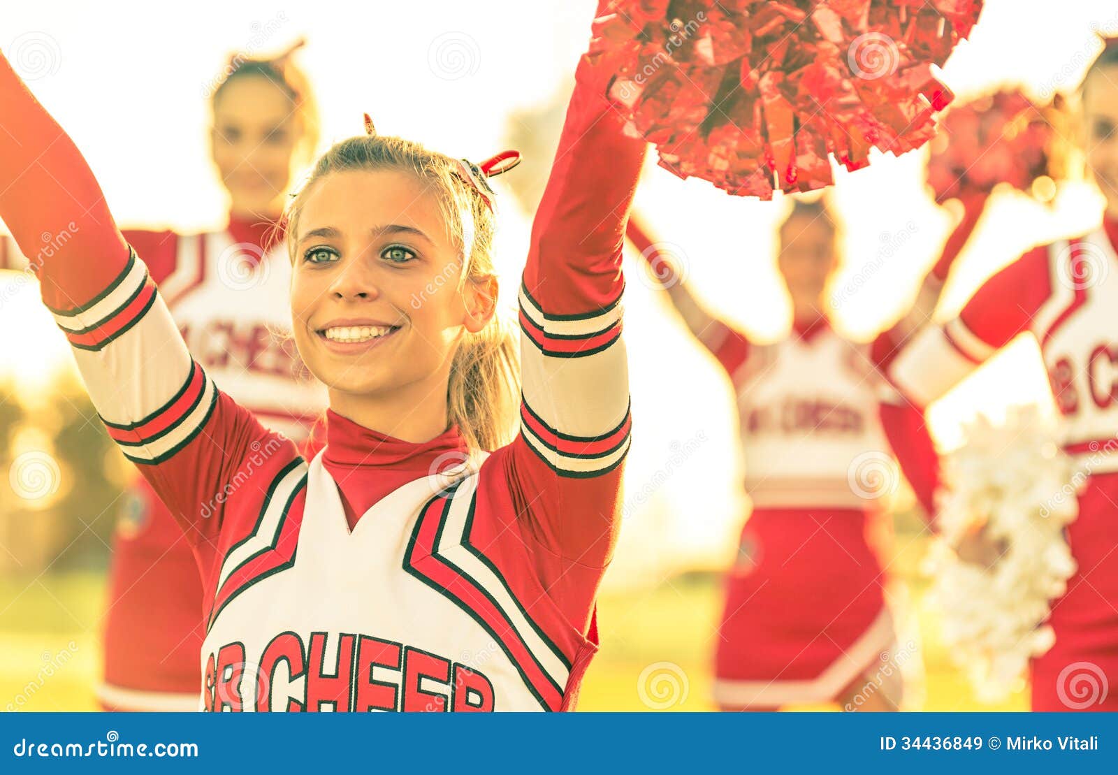 Portrait of a Cheerleeder in Action Stock Image - Image of girl, hoops ...