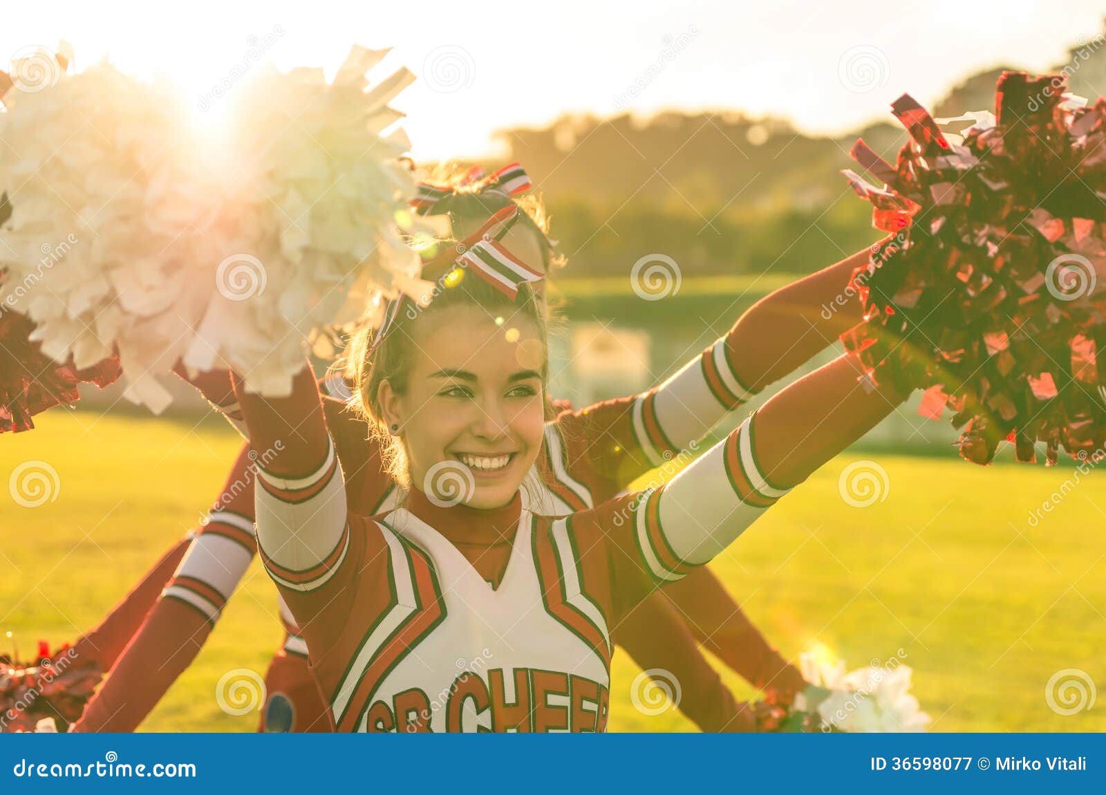 Portrait of a Cheerleeder in Action Stock Image - Image of cheerleading ...