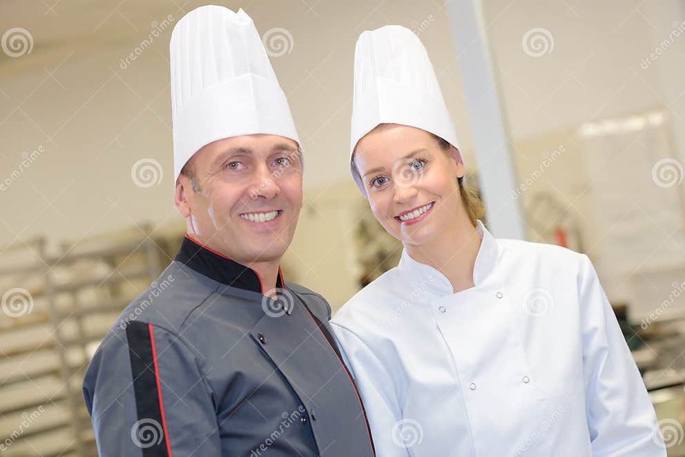 Portrait Chef with Commis Chef Stock Image - Image of staff, person ...