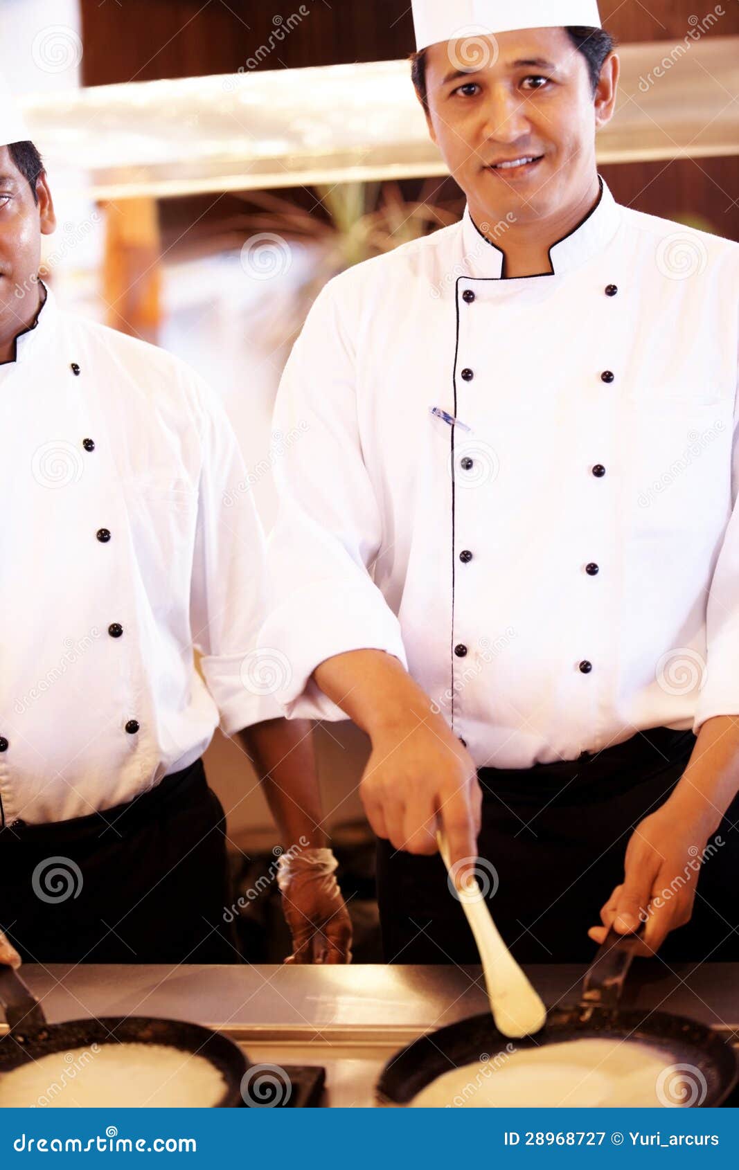 Portrait of Chef Cooking at Restaurant Kitchen Stock Image - Image of ...