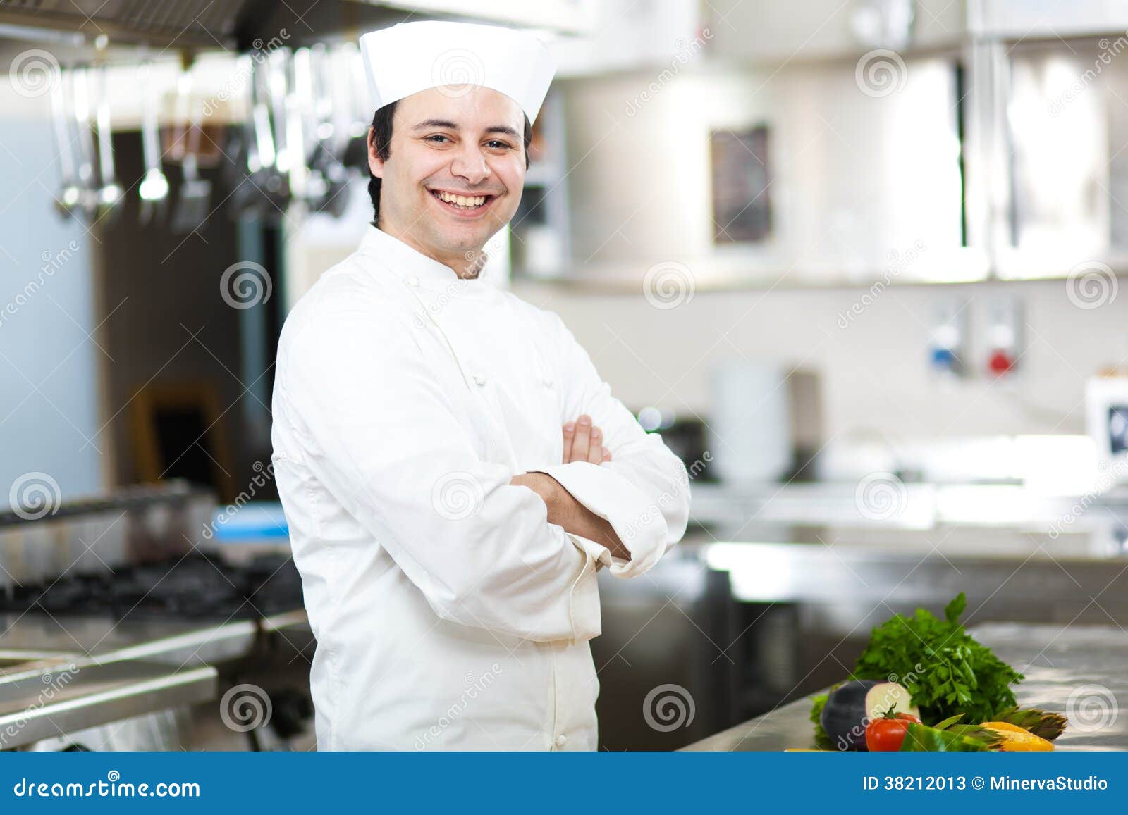 Portrait of a Chef in His Kitchen Stock Image - Image of work, chef ...