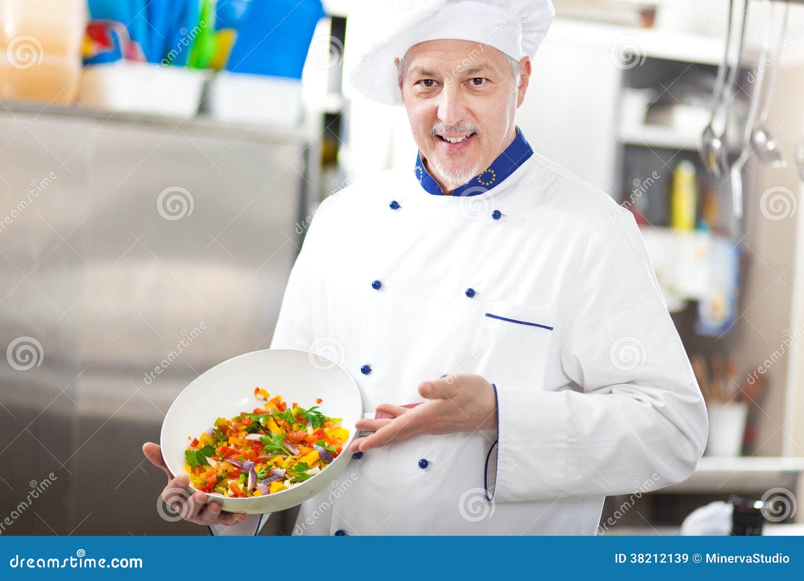 Portrait of a Chef in His Kitchen Stock Image - Image of creative, food ...