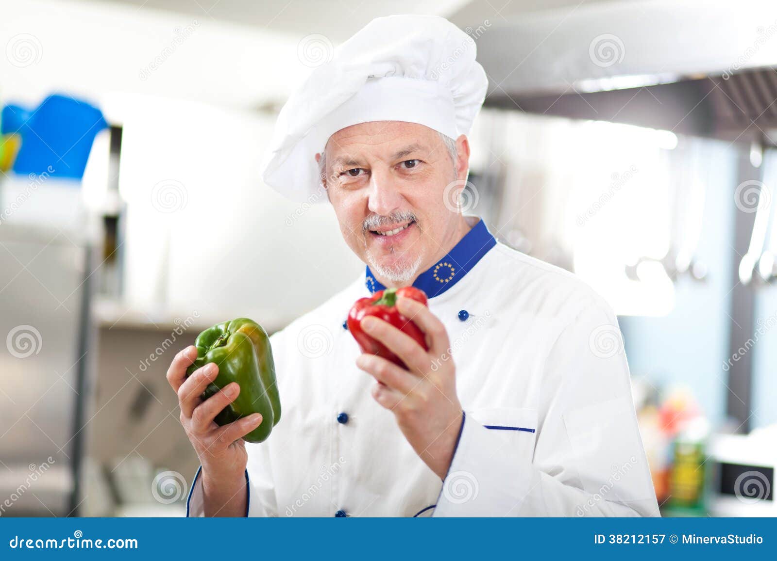Portrait of a Chef in His Kitchen Stock Image - Image of vegan, work ...