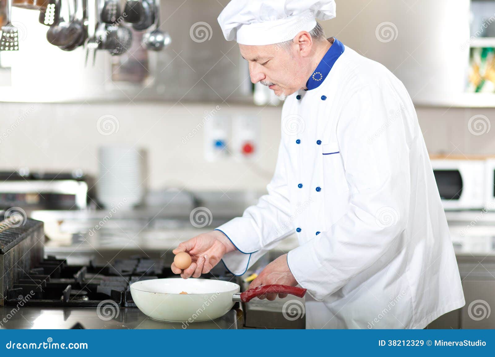 Portrait of a Chef in His Kitchen Stock Image - Image of work, kitchen ...