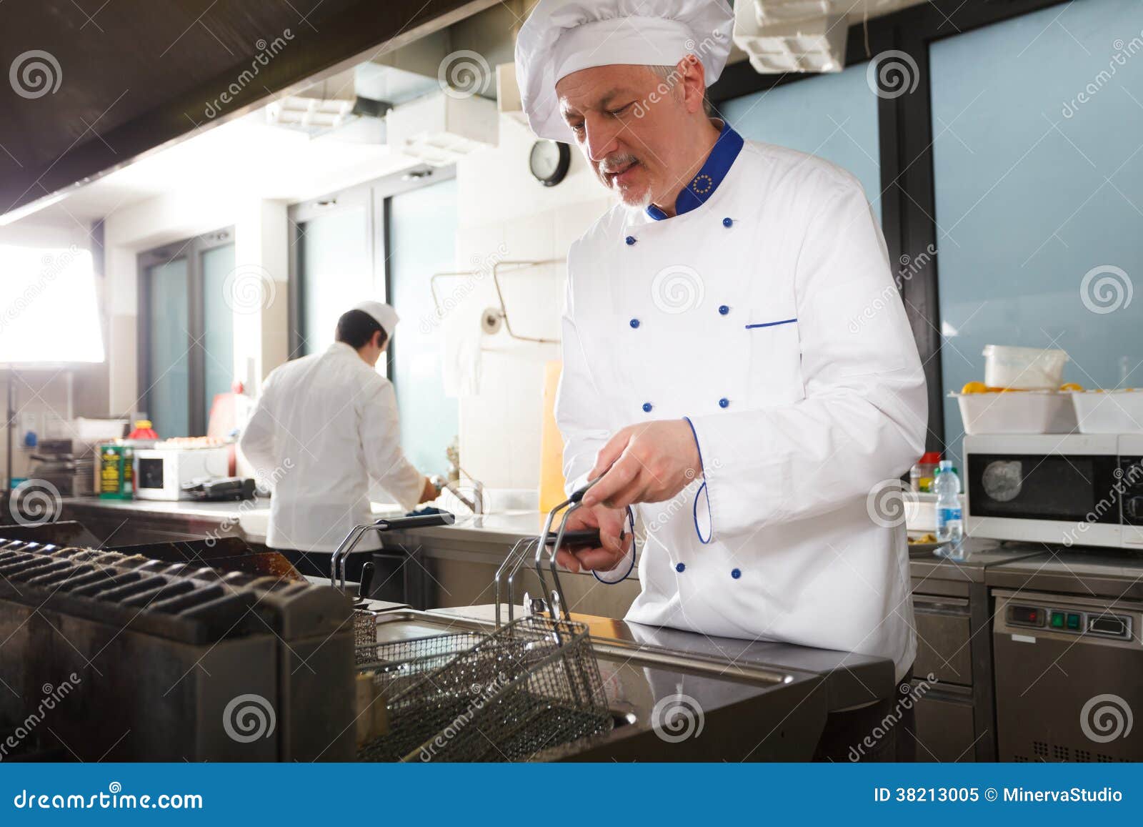 Portrait of a Chef in His Kitchen Stock Image - Image of cooking ...