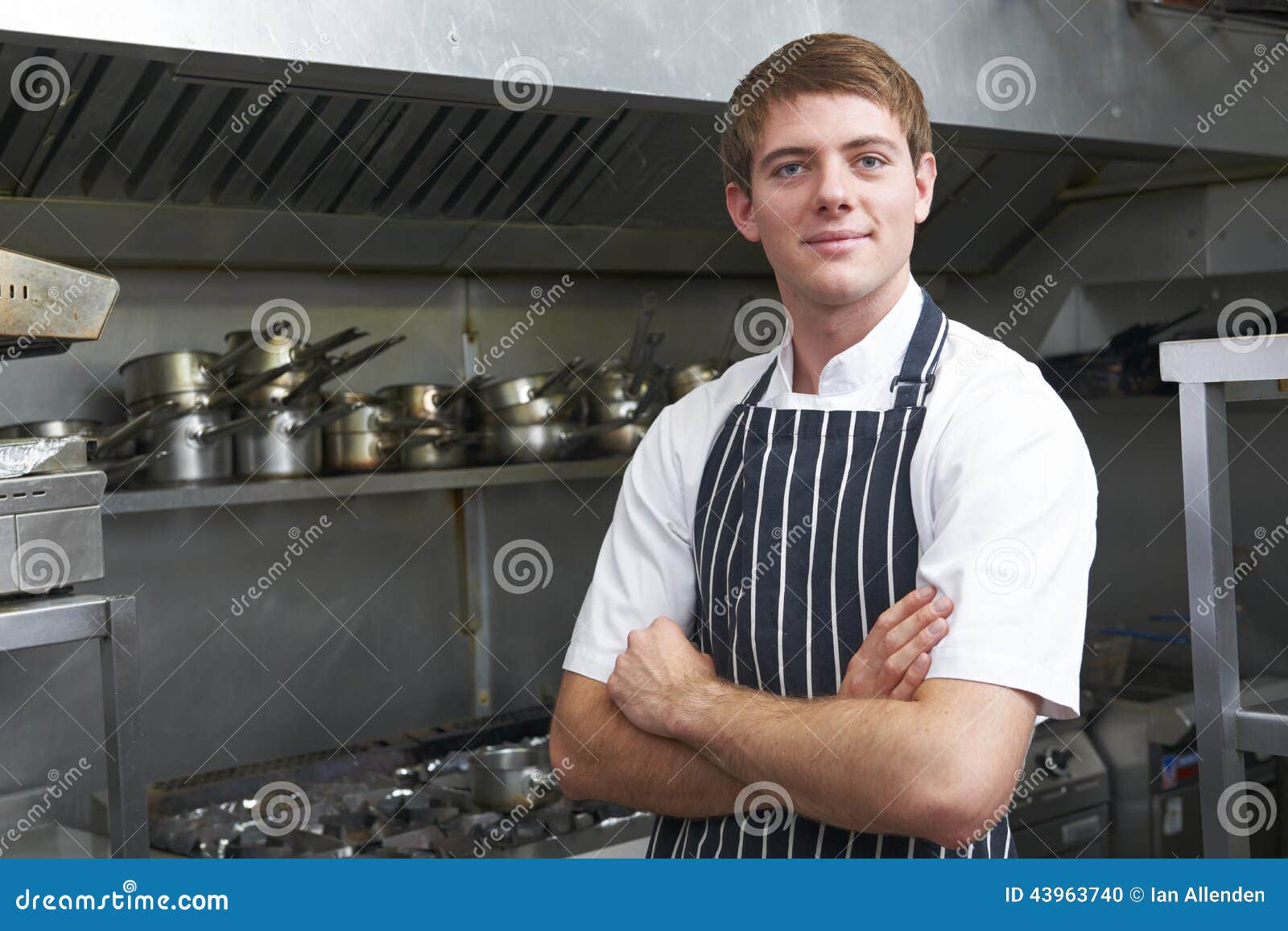 Portrait of Chef in Kitchen Stock Photo - Image of preparing, standing ...