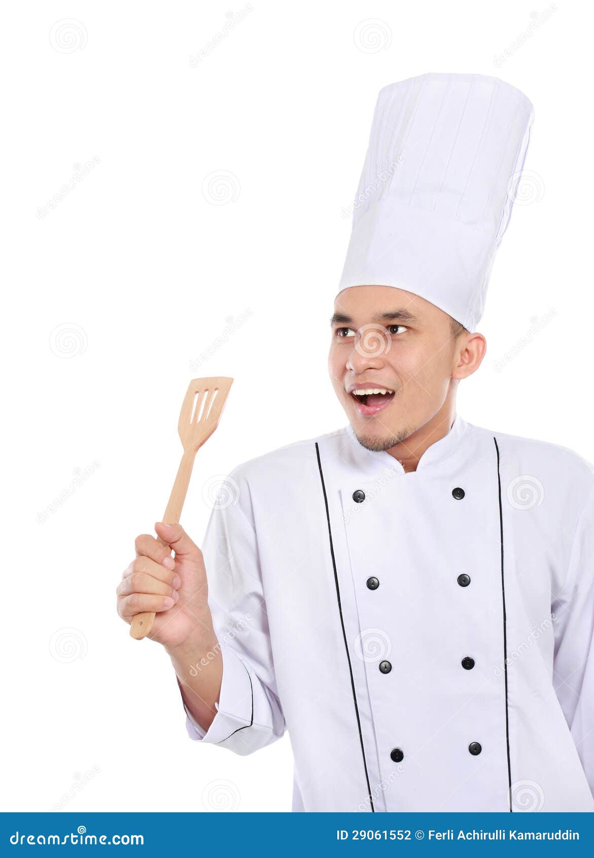 Portrait of Chef Looking Up Copy Space Stock Photo - Image of ...