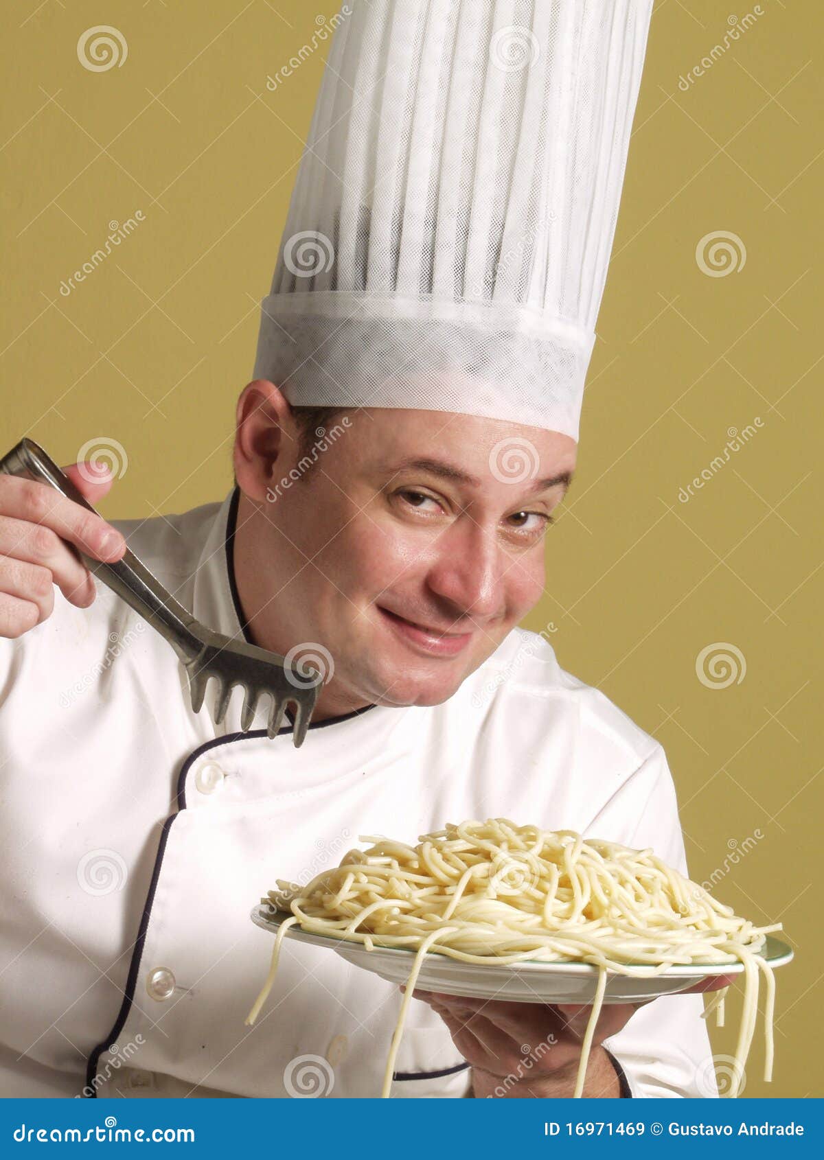 Portrait of a Chef with Pasta Stock Image - Image of kitchen ...