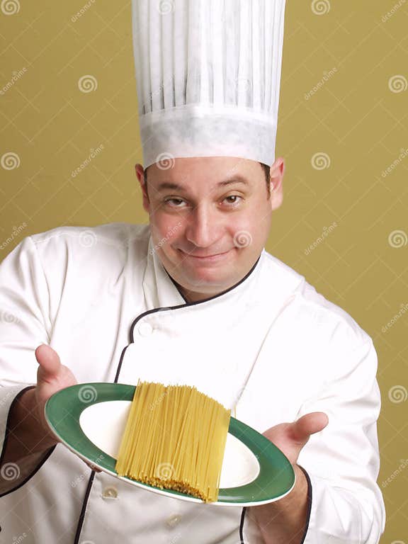 Portrait of a Chef with Pasta Stock Image - Image of diet, protein ...
