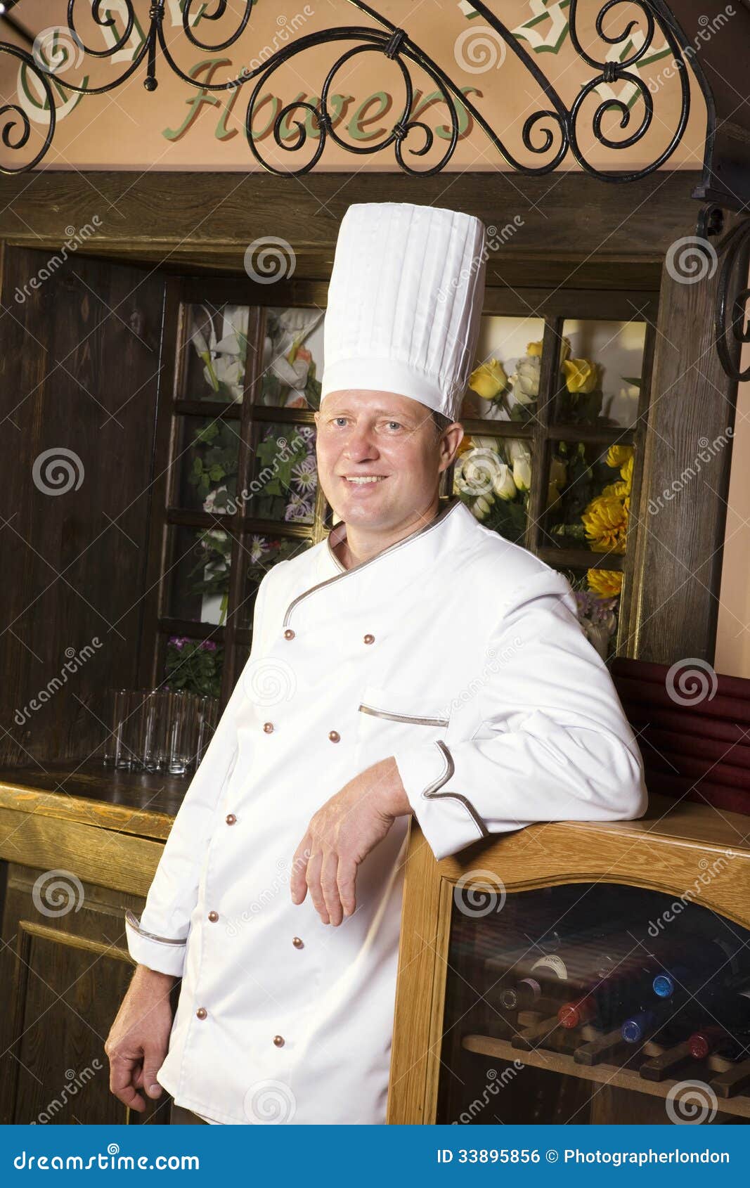 Portrait of Chef in Restaurant Stock Photo - Image of middle, uniform ...