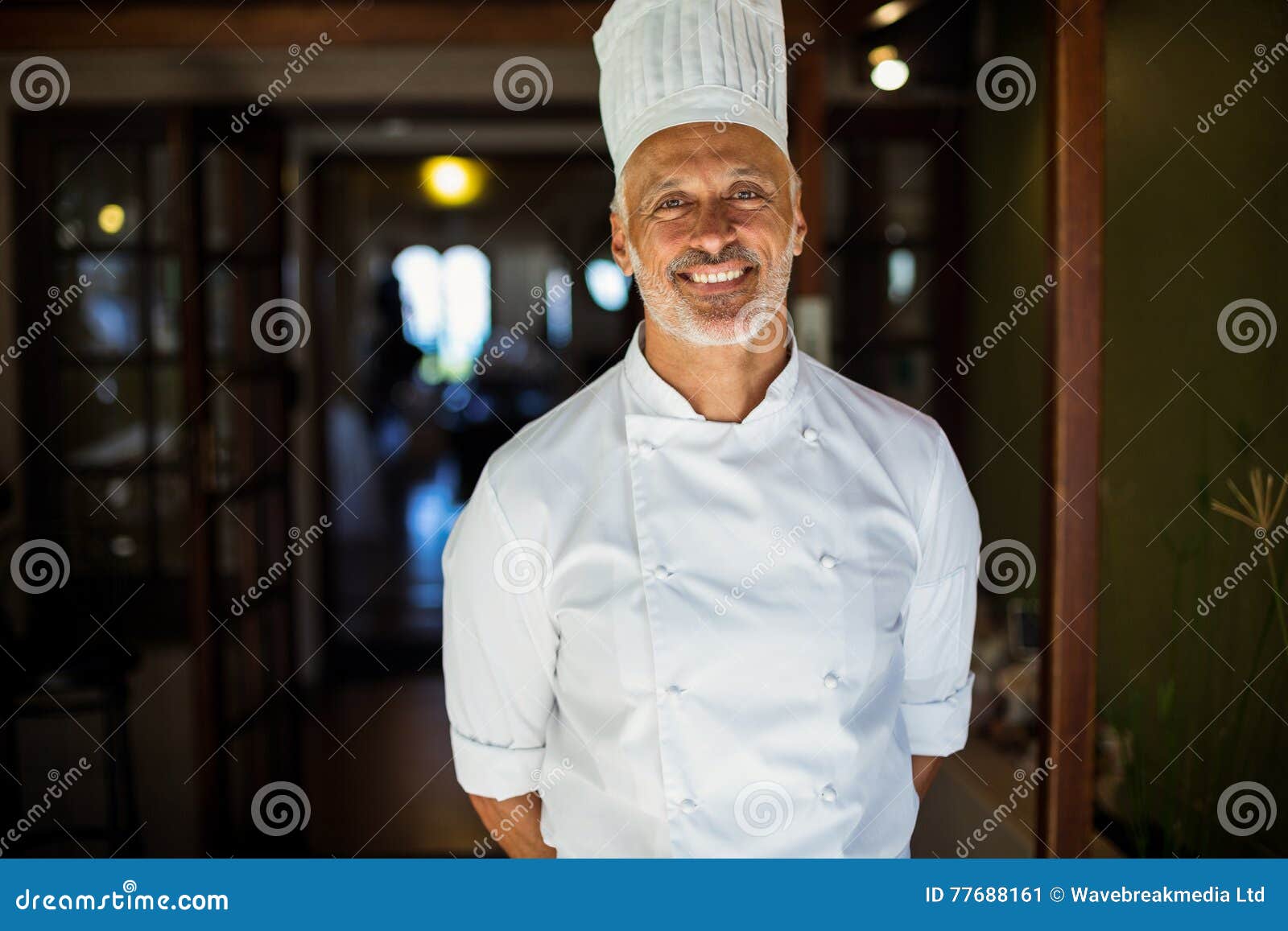 Portrait of Chef Standing with Hands Behind Back Stock Image - Image of ...