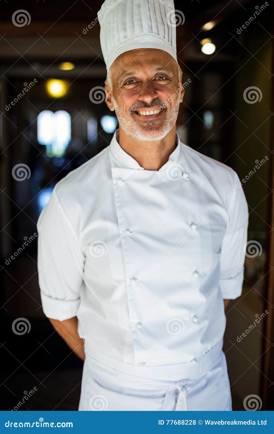 Portrait of Chef Standing with Hands Behind Back Stock Photo - Image of ...