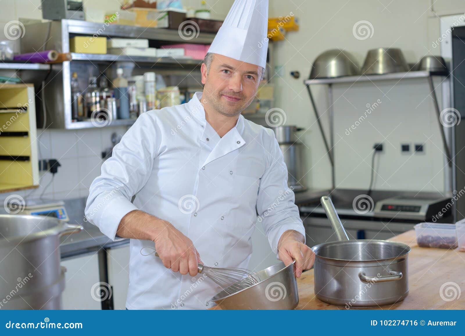 Portrait chef using whisk stock photo. Image of food - 102274716