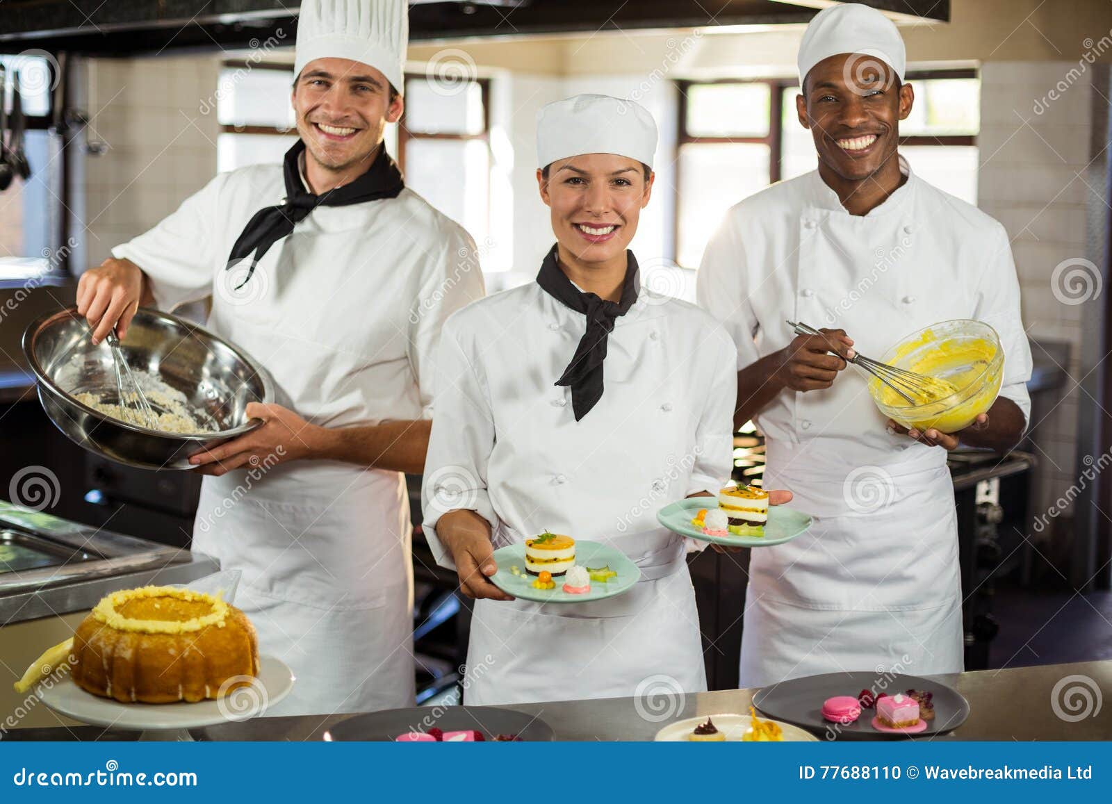 Portrait of Chefs Preparing a Dessert Stock Photo - Image of dessert ...