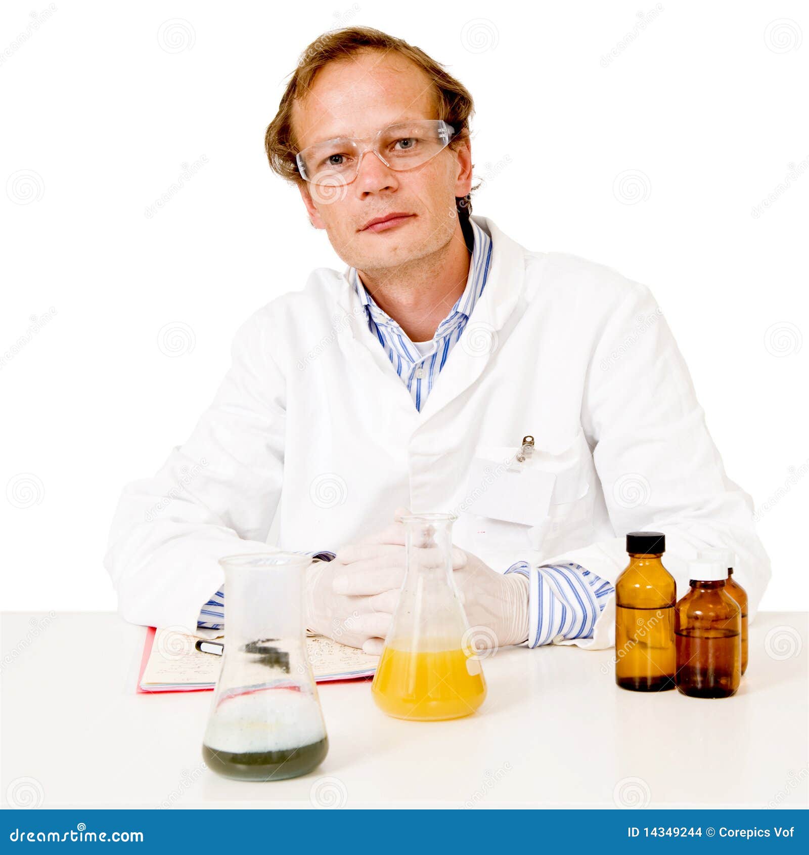 Portrait of a Chemist stock photo. Image of flask, person - 14349244