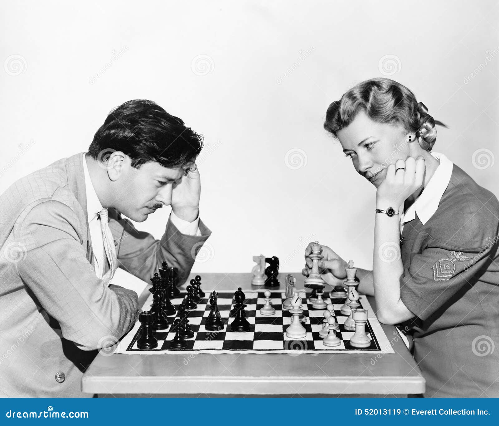 Portrait of chess players stock image. Image of attractive - 52013119